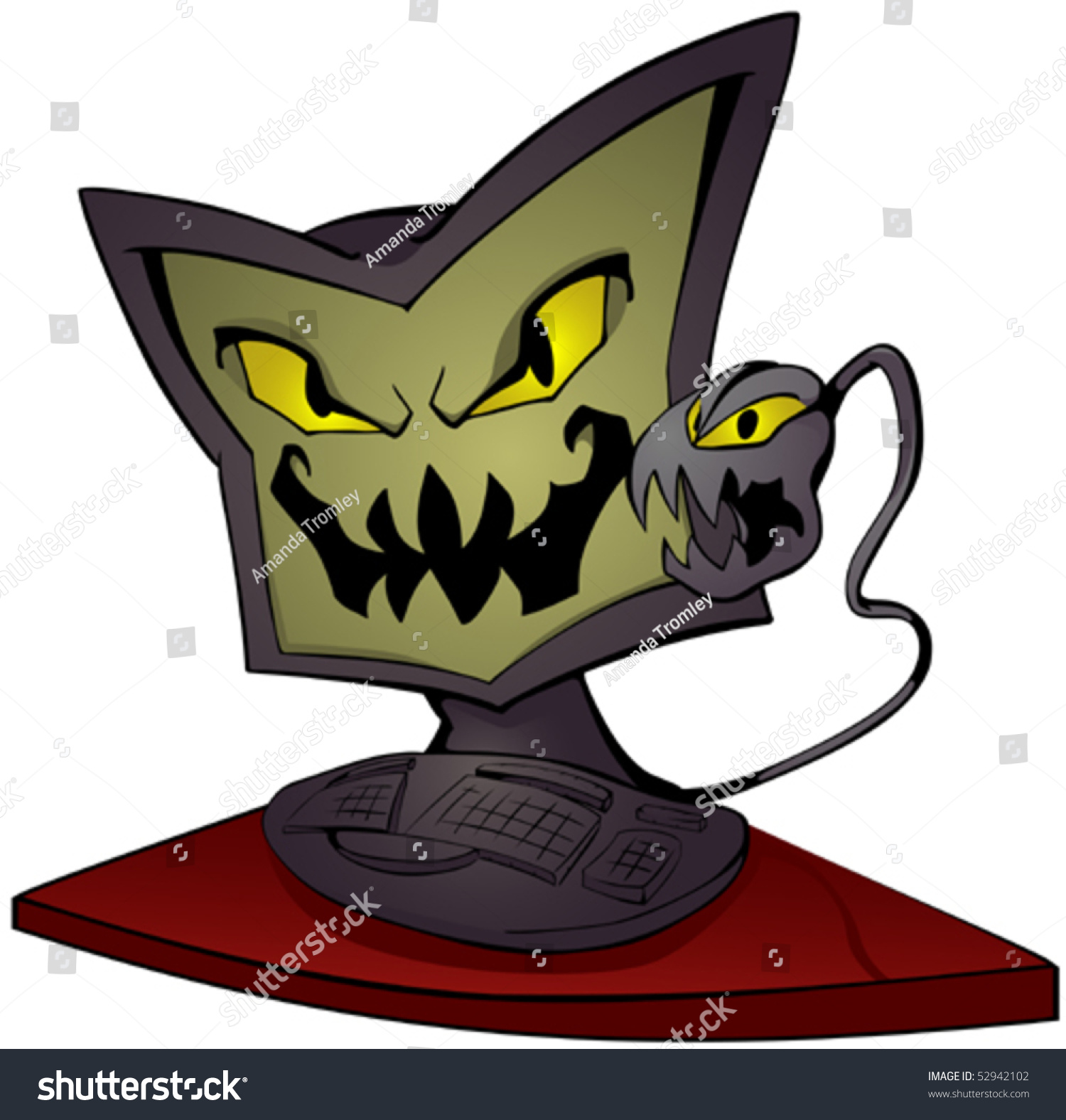 Evil Monster Computer Mouse Stock Vector 52942102 - Shutterstock