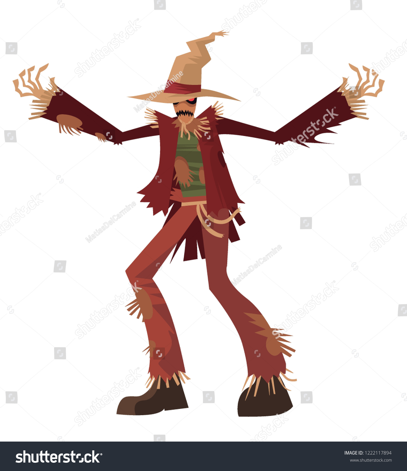 Evil Monster Scarecrow Stock Vector (Royalty Free) 1222117894
