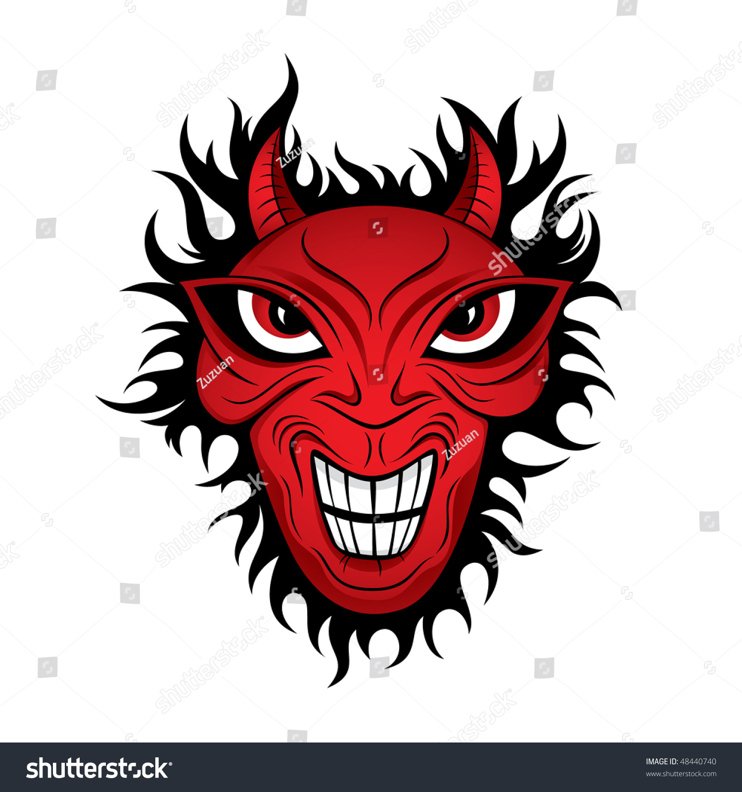 Evil Monster Scary Face: เวกเตอร์สต็อก (ปลอดค่าลิขสิทธิ์) 48440740 ...