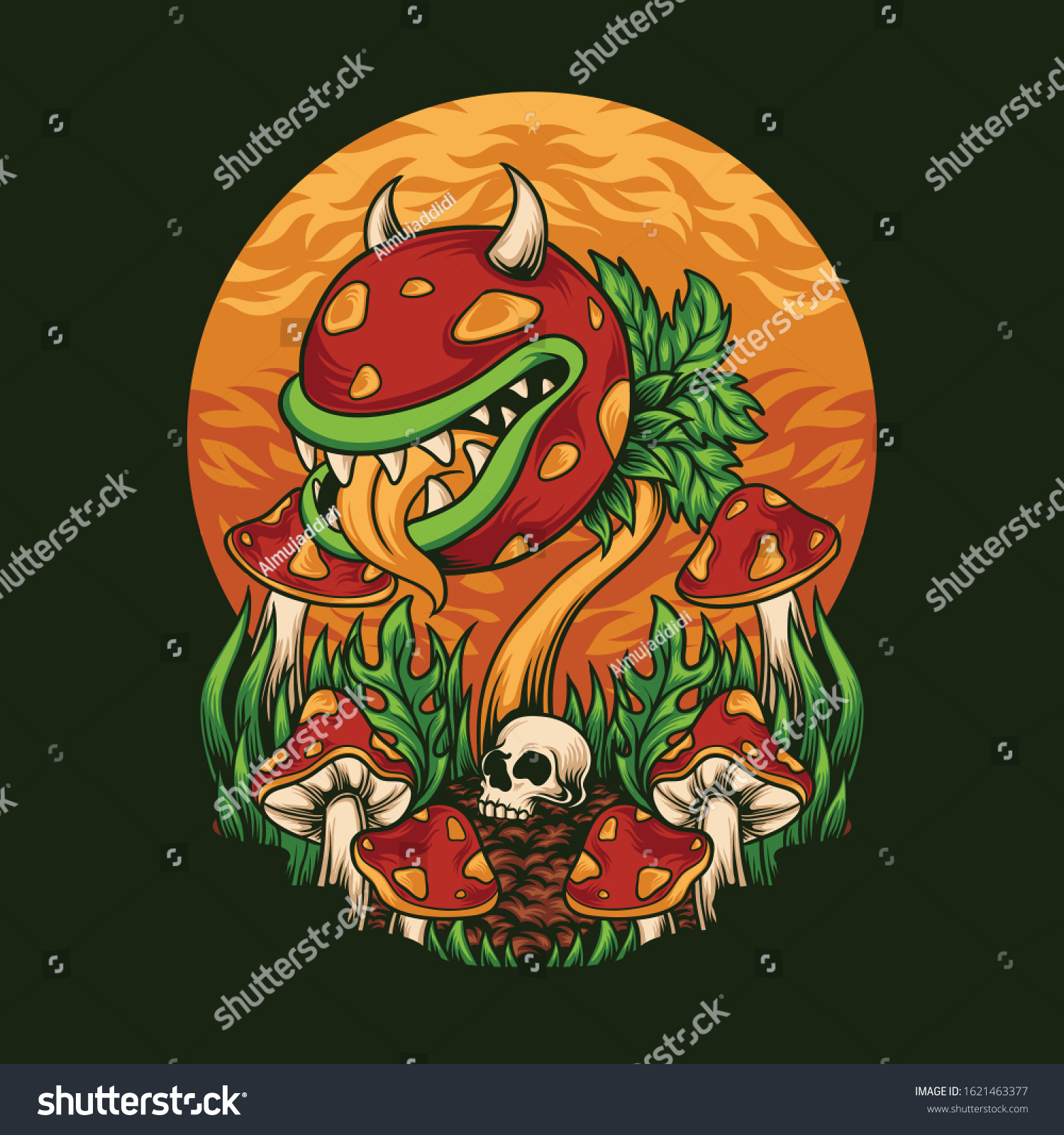 Evil Predator Plant Vector Illustration Stock Vector (Royalty Free ...