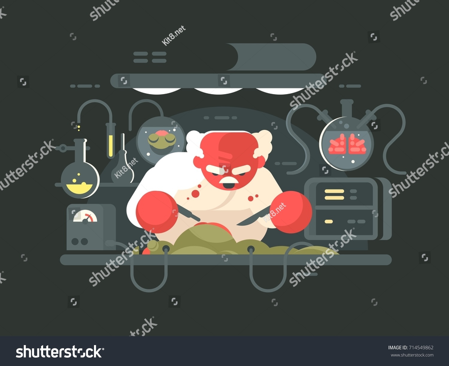 Evil Professor Doing Experiment Bio Laboratory Stock Vector (Royalty ...