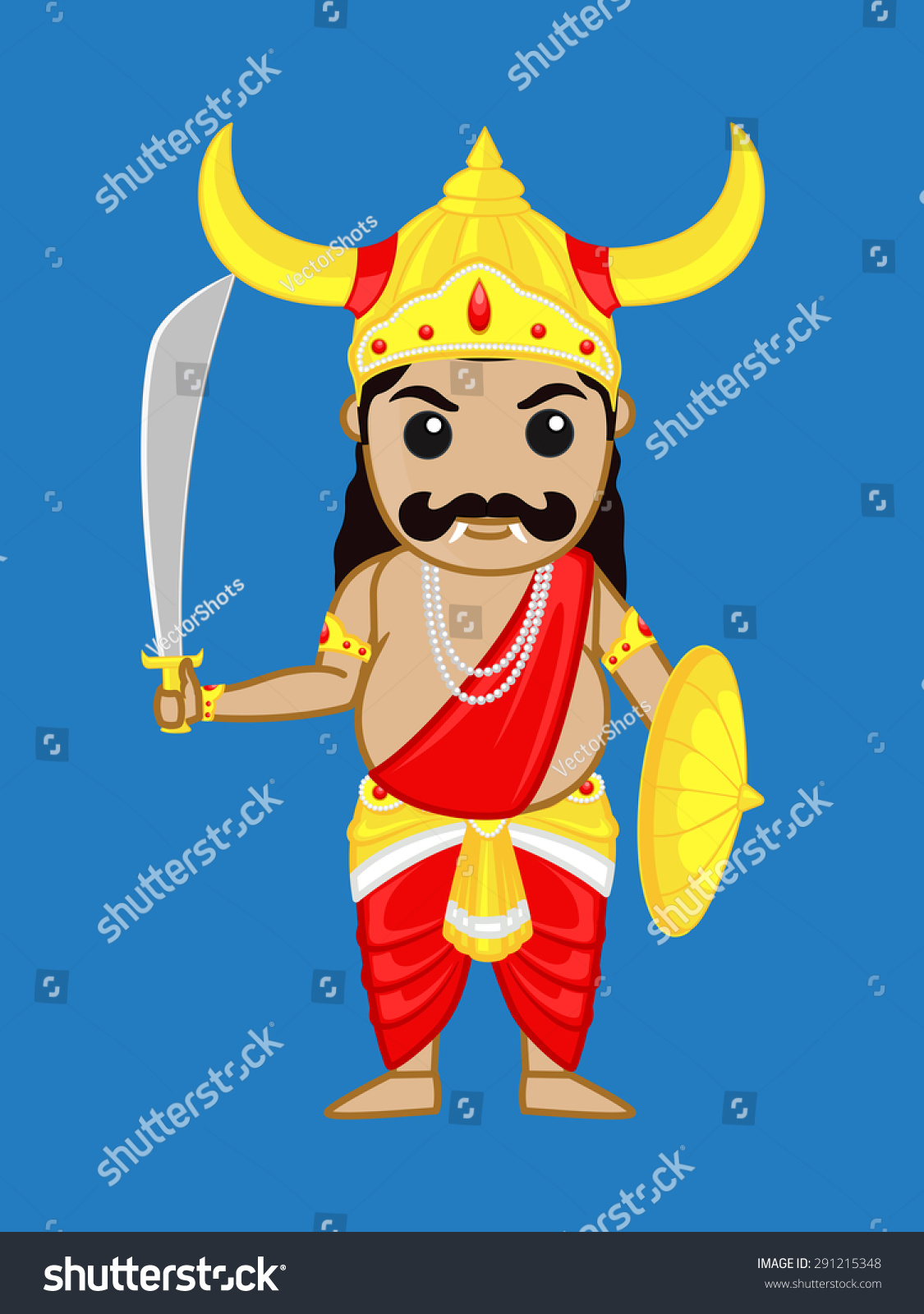 Evil Ravana Character Stock Vector (Royalty Free) 291215348