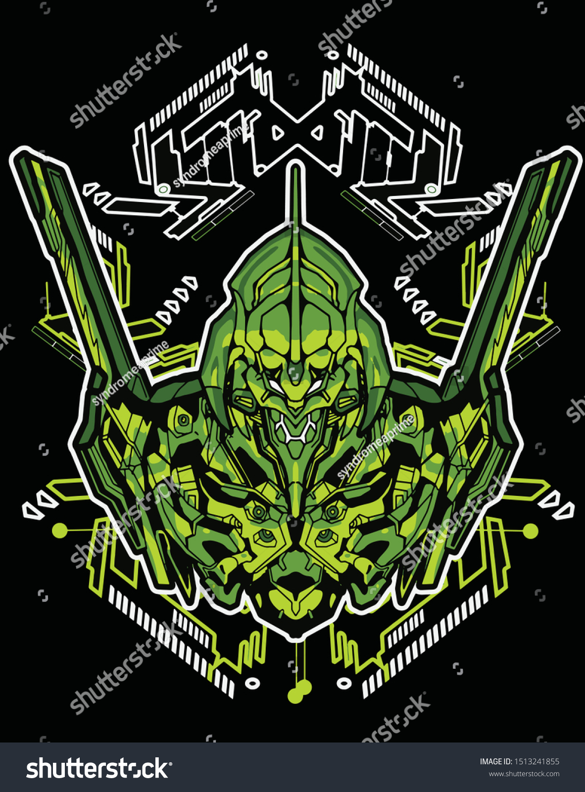 Evil Robot Samurai Sacred Geometry: เวกเตอร์สต็อก (ปลอดค่าลิขสิทธิ์ ...