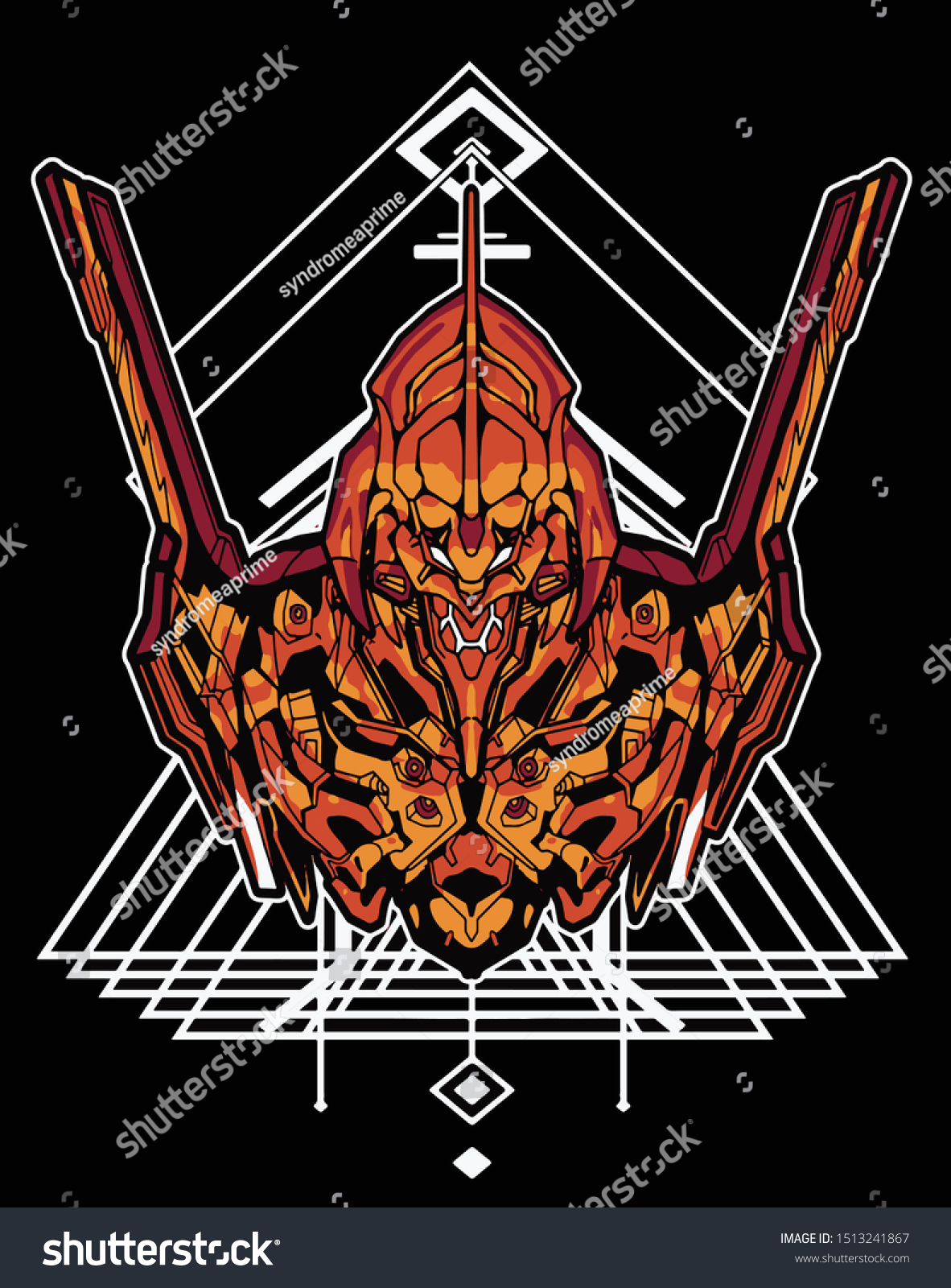 Evil Robot Samurai Sacred Geometry: เวกเตอร์สต็อก (ปลอดค่าลิขสิทธิ์ ...