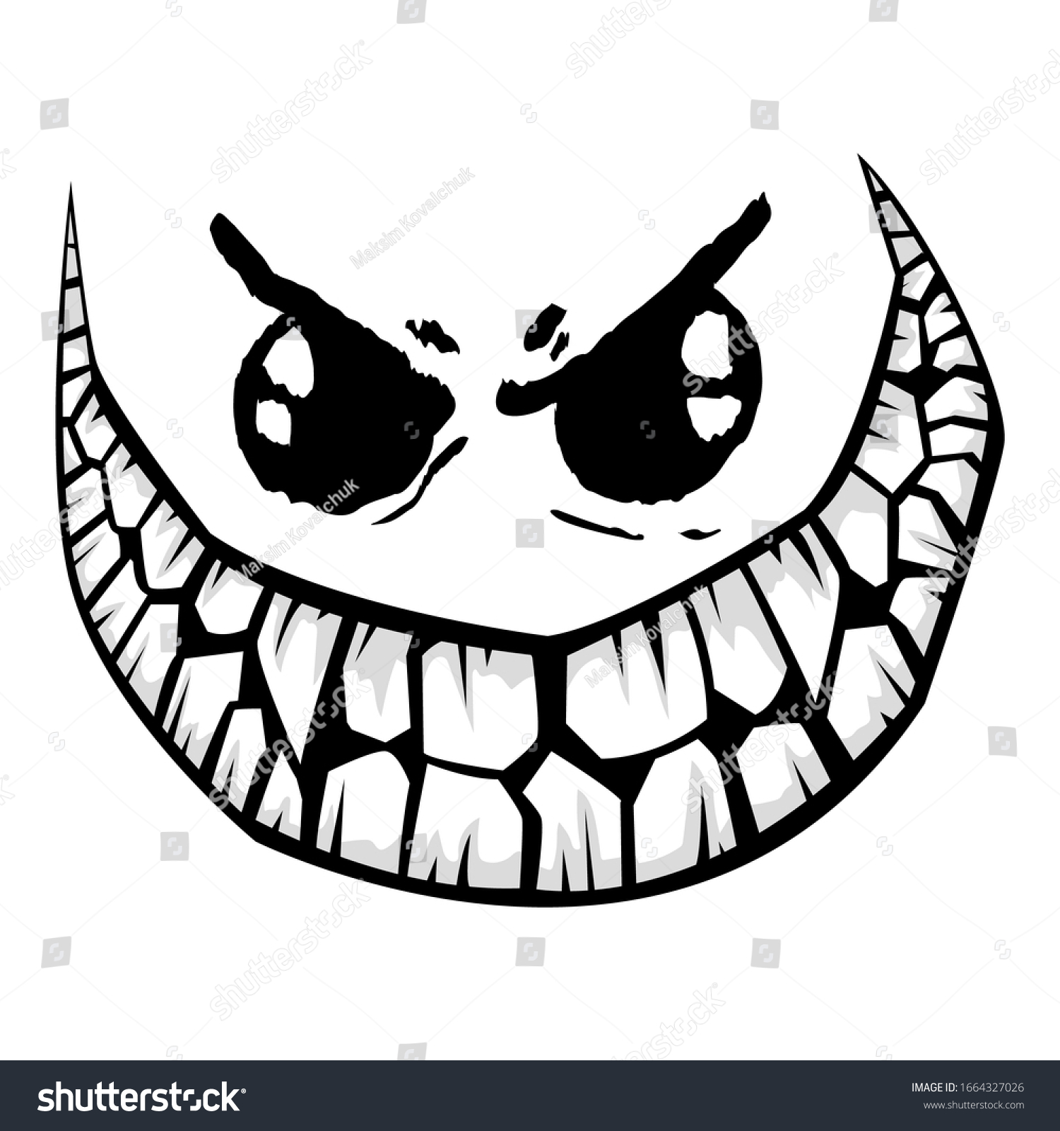 Evil Smile On White Background Stock Vector (Royalty Free) 1664327026