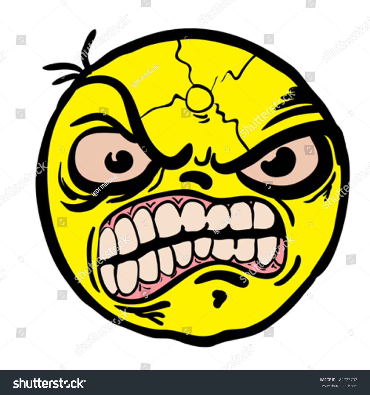 Evil Smiley Cartoon Doodle Stock Vector 182723702 - Shutterstock