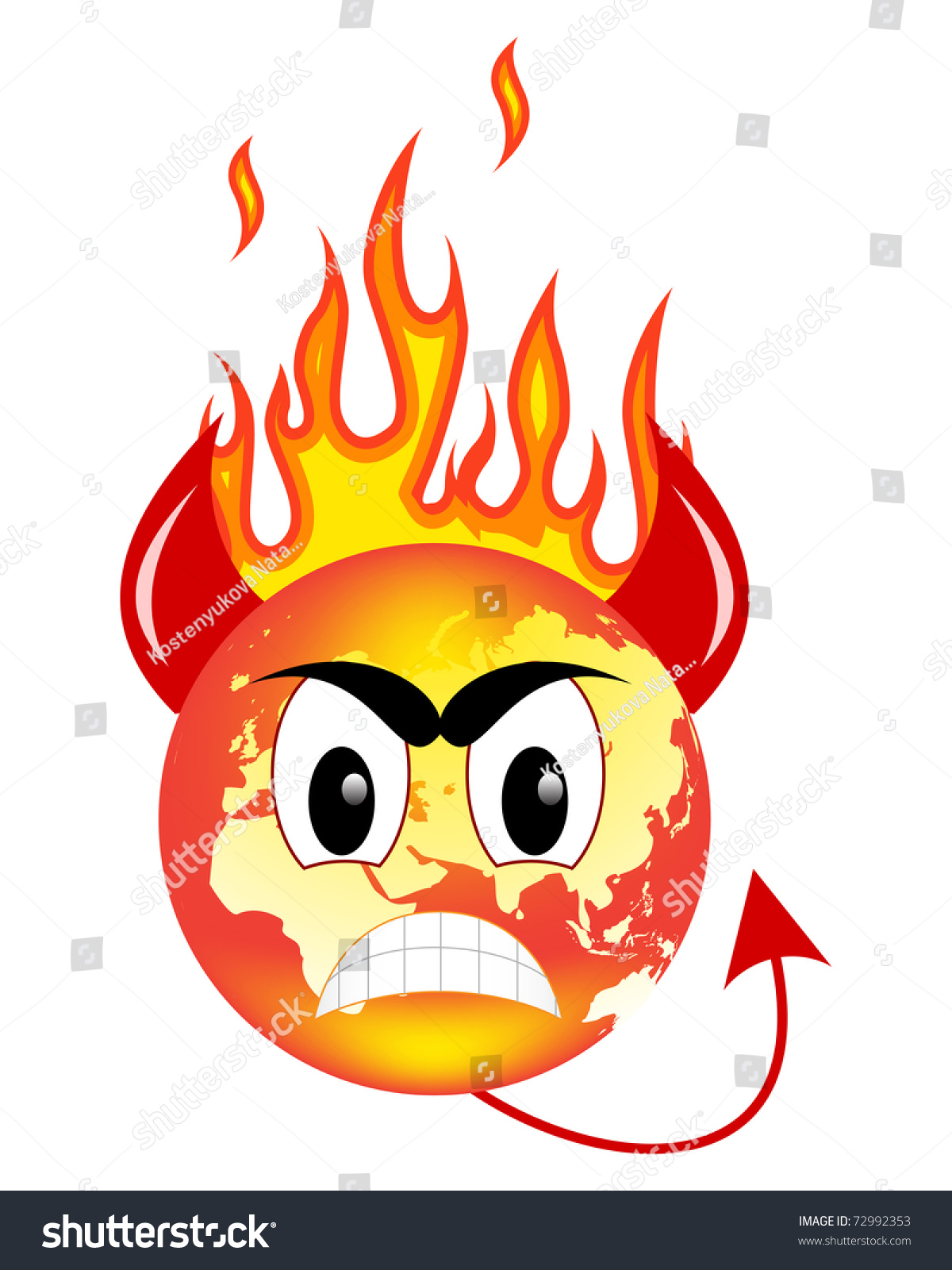 Evil World Isolated On White Background Stock Vector (Royalty Free ...