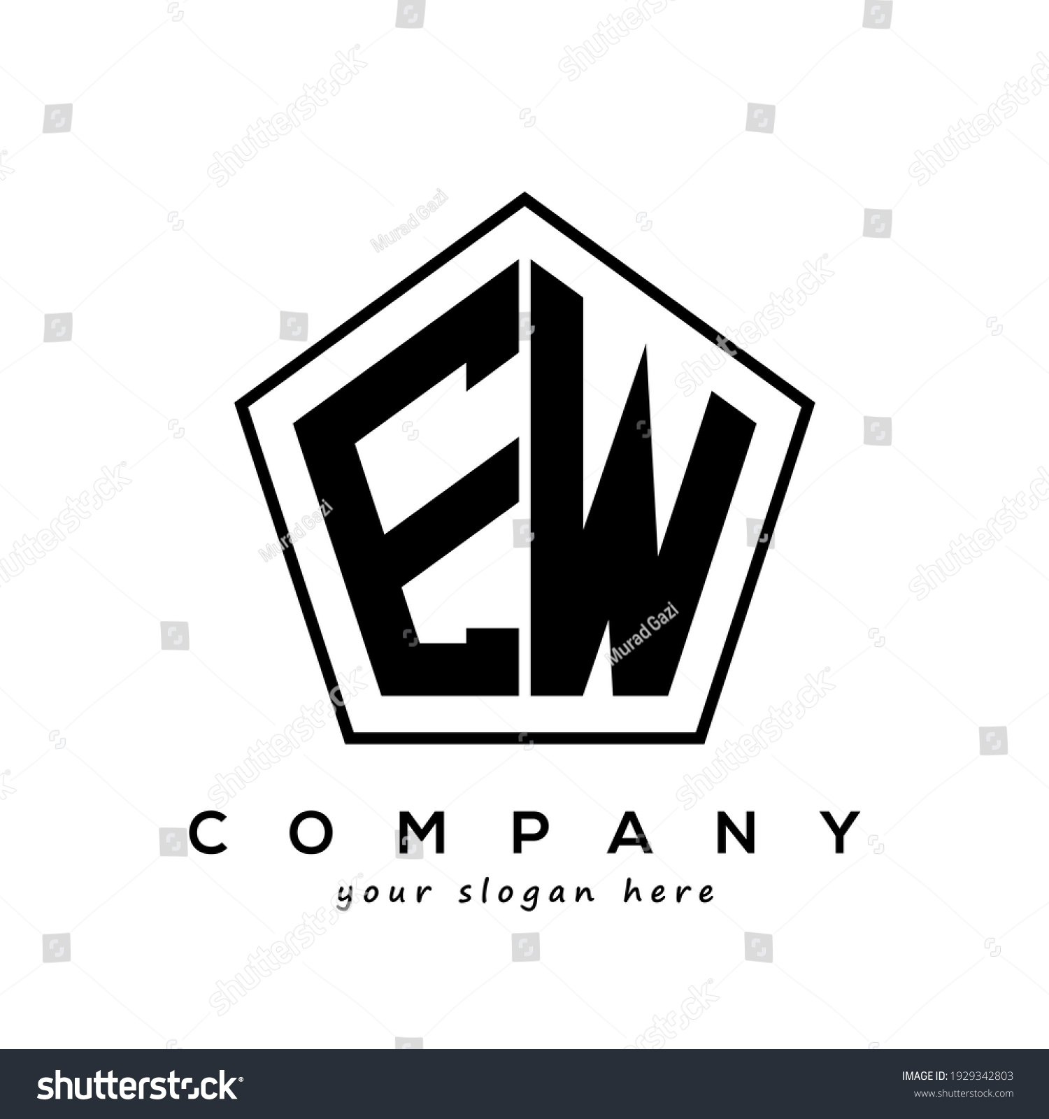 Ew Creative Letter Logo Design Stock Vector (Royalty Free) 1929342803 ...