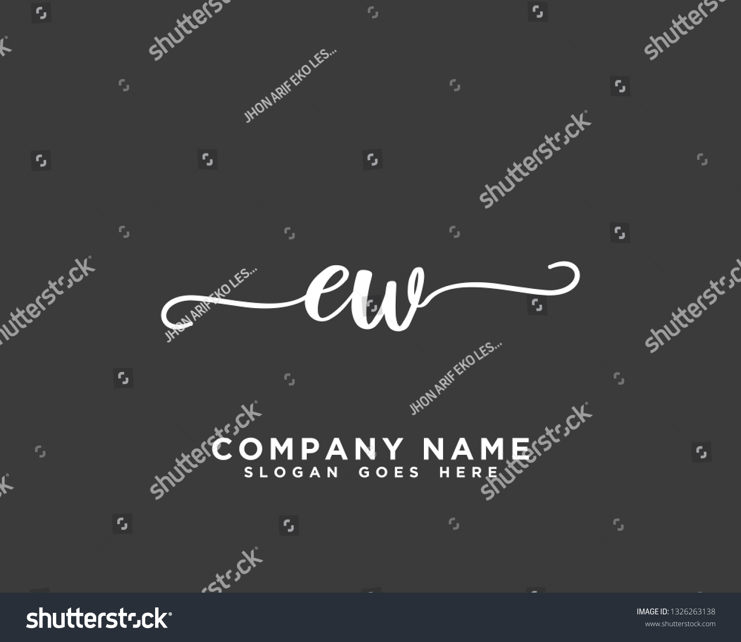 Ew Initial Handwriting Logo Vector Stock Vector (Royalty Free ...