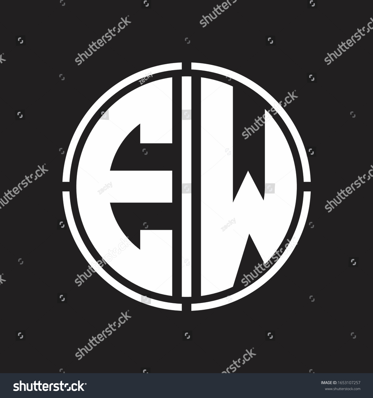 Ew Logo Initial Circle Line Cut: เวกเตอร์สต็อก (ปลอดค่าลิขสิทธิ์ ...