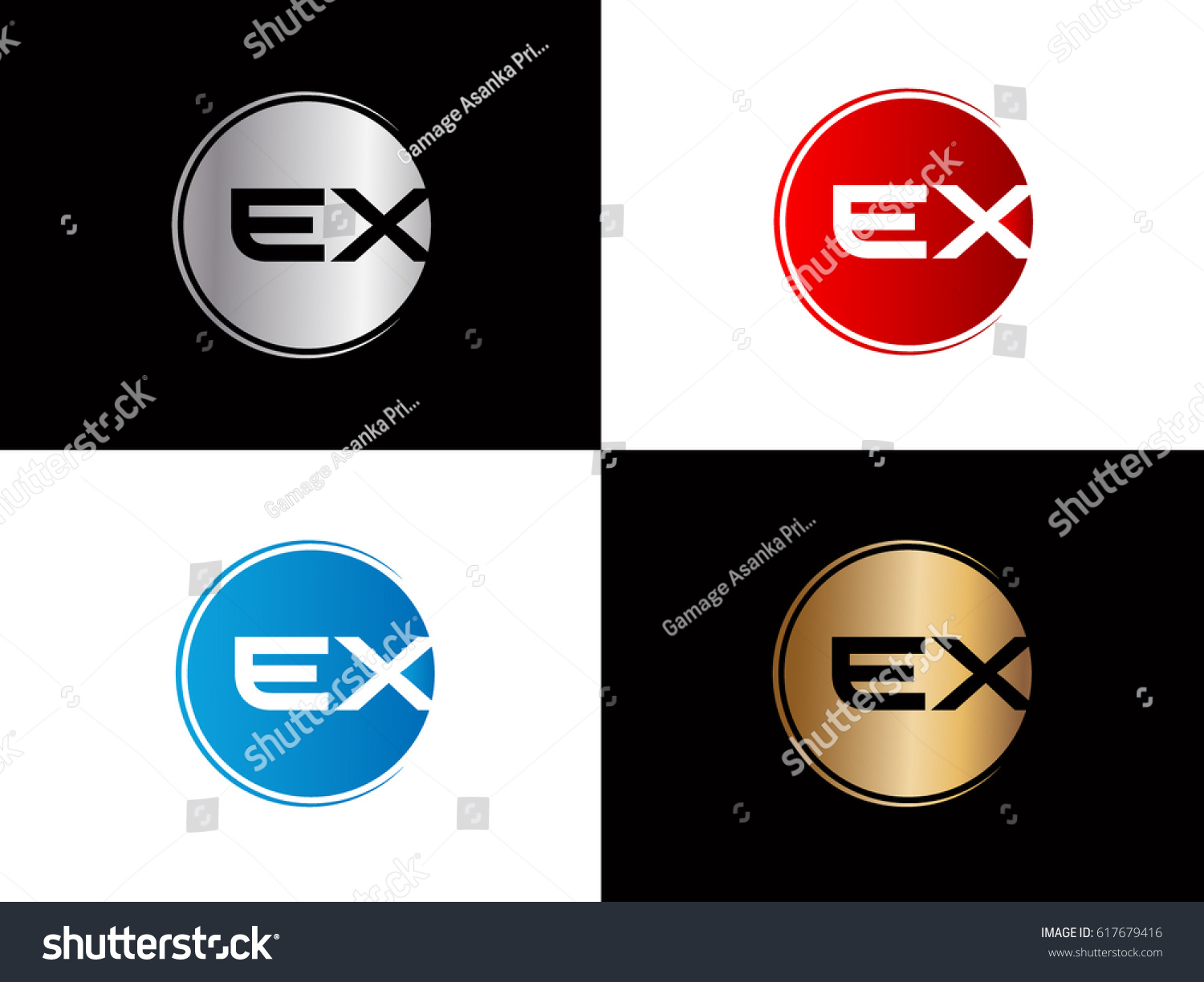 Ex Font Logo Design Stock Vector (Royalty Free) 617679416