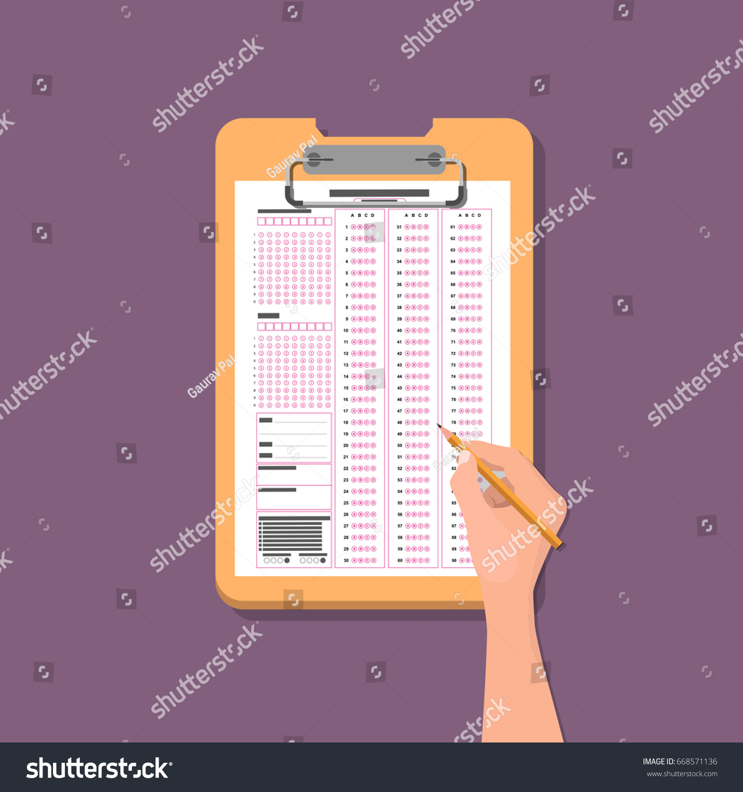 Vektor Stok Exam Omr Sheet (Tanpa Royalti) 668571136 | Shutterstock
