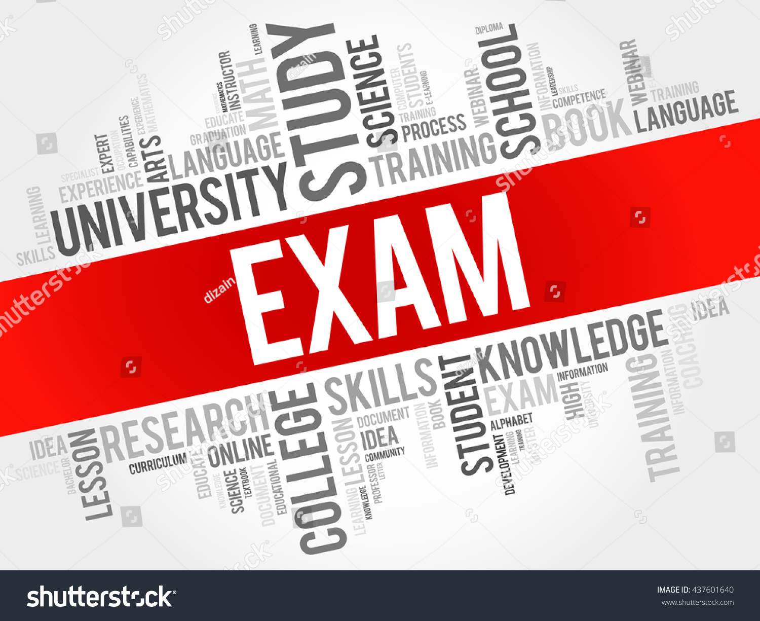 Exam Word Cloud Education Concept Stock Vector (Royalty Free) 437601640