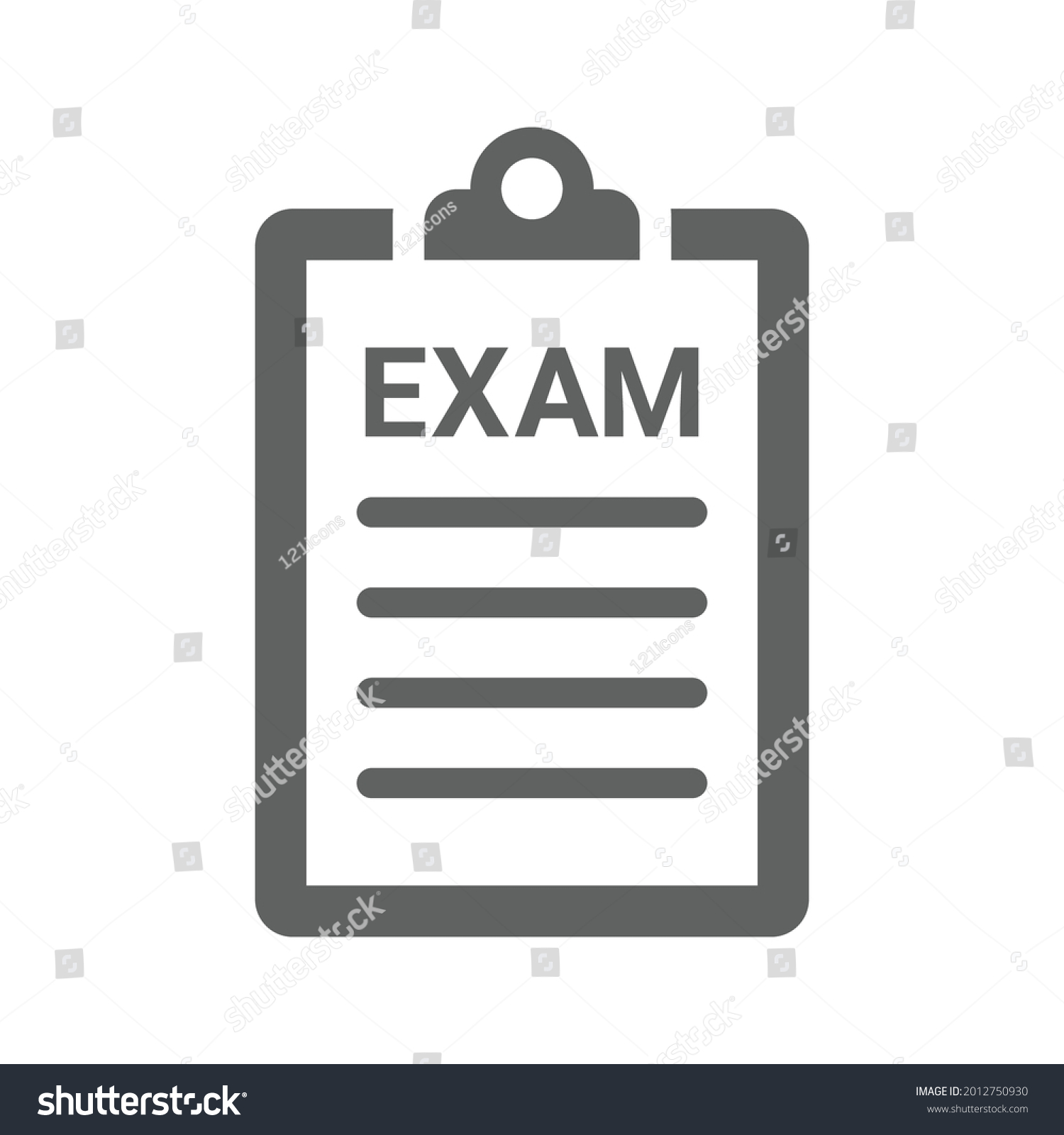 Examination Sheet Icon Gray Vector Graphics Stock Vector (Royalty Free ...