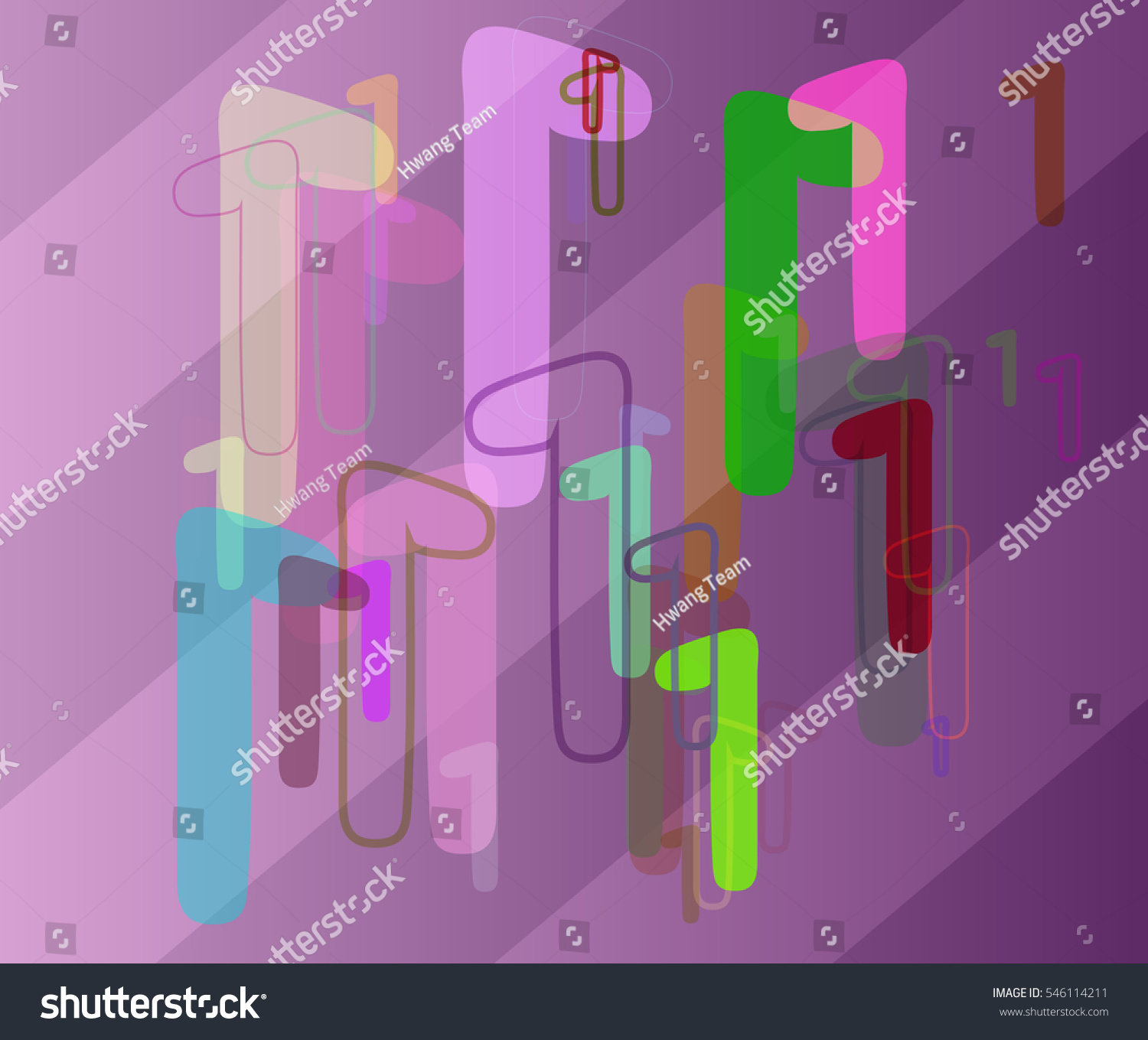 Example Between Digital Number 1 Colorful: vector de stock (libre de ...