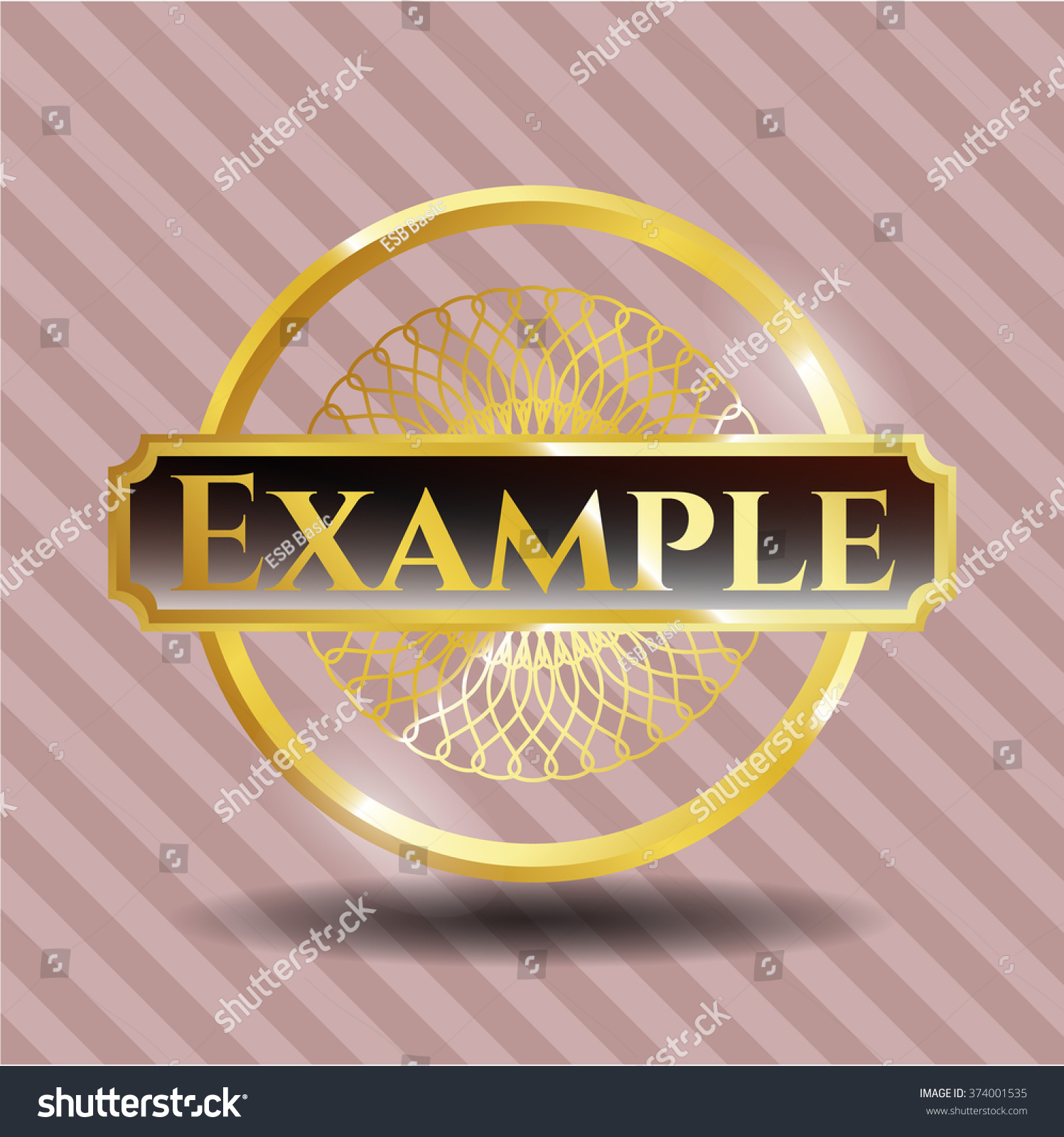 Example Gold Emblem Badge Stock Vector (Royalty Free) 374001535