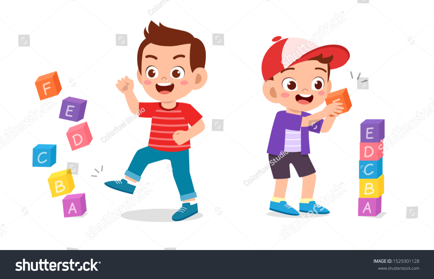 Example Kid Boy Good Bad Behavior: เวกเตอร์สต็อก (ปลอดค่าลิขสิทธิ์ ...