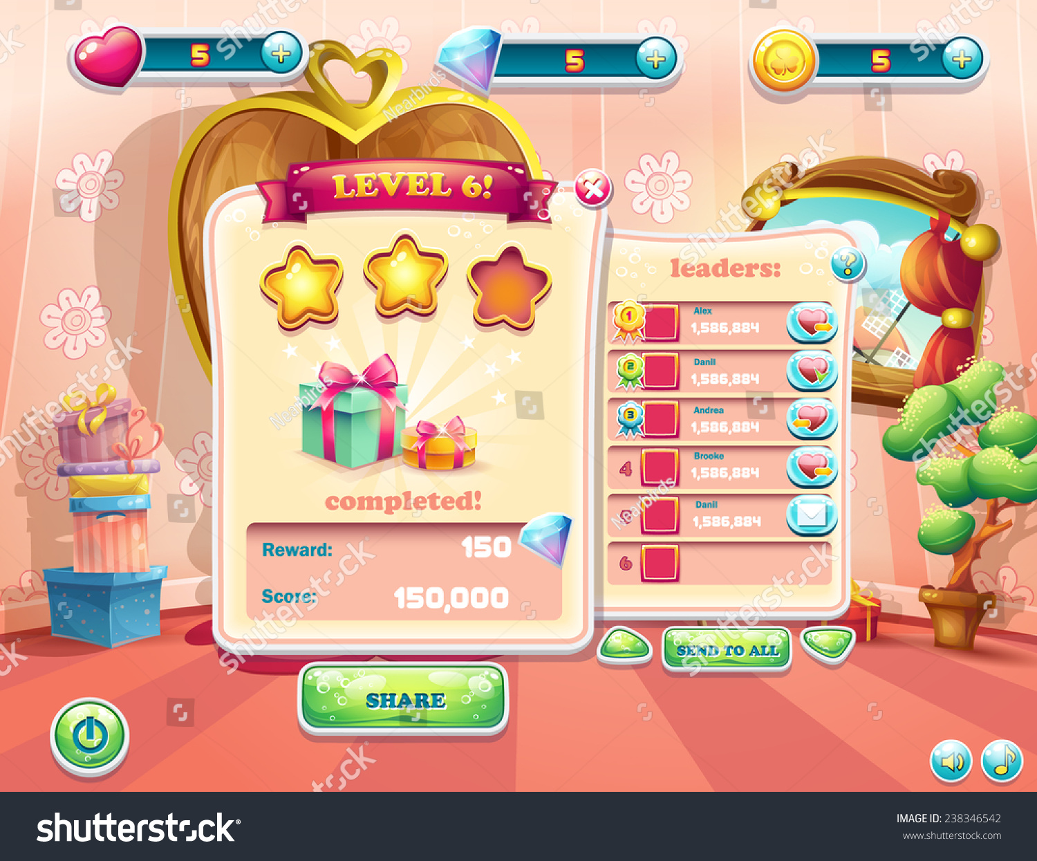 Example User Interface Computer Game Window Stock Vector (Royalty Free ...