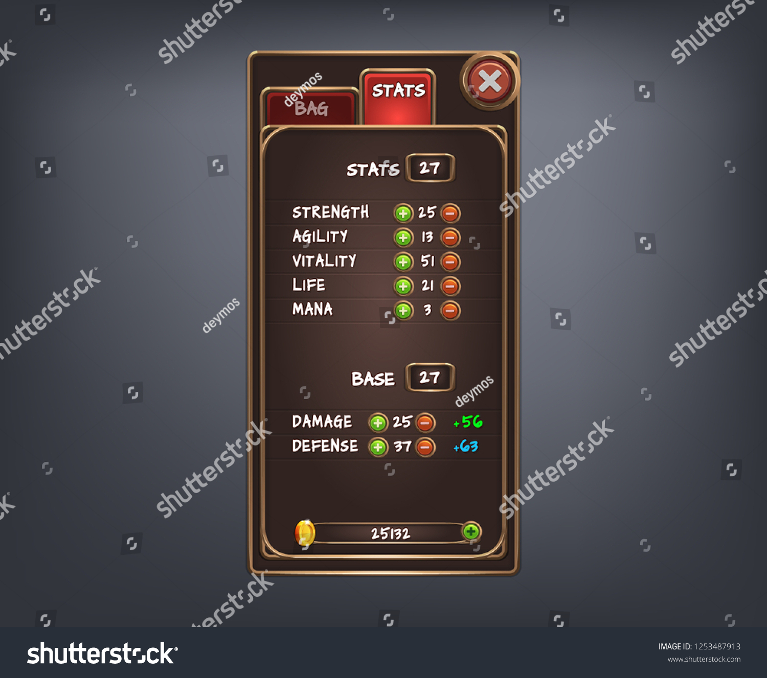 Example User Interface Rpg Game Vector: เวกเตอร์สต็อก (ปลอดค่าลิขสิทธิ์ ...