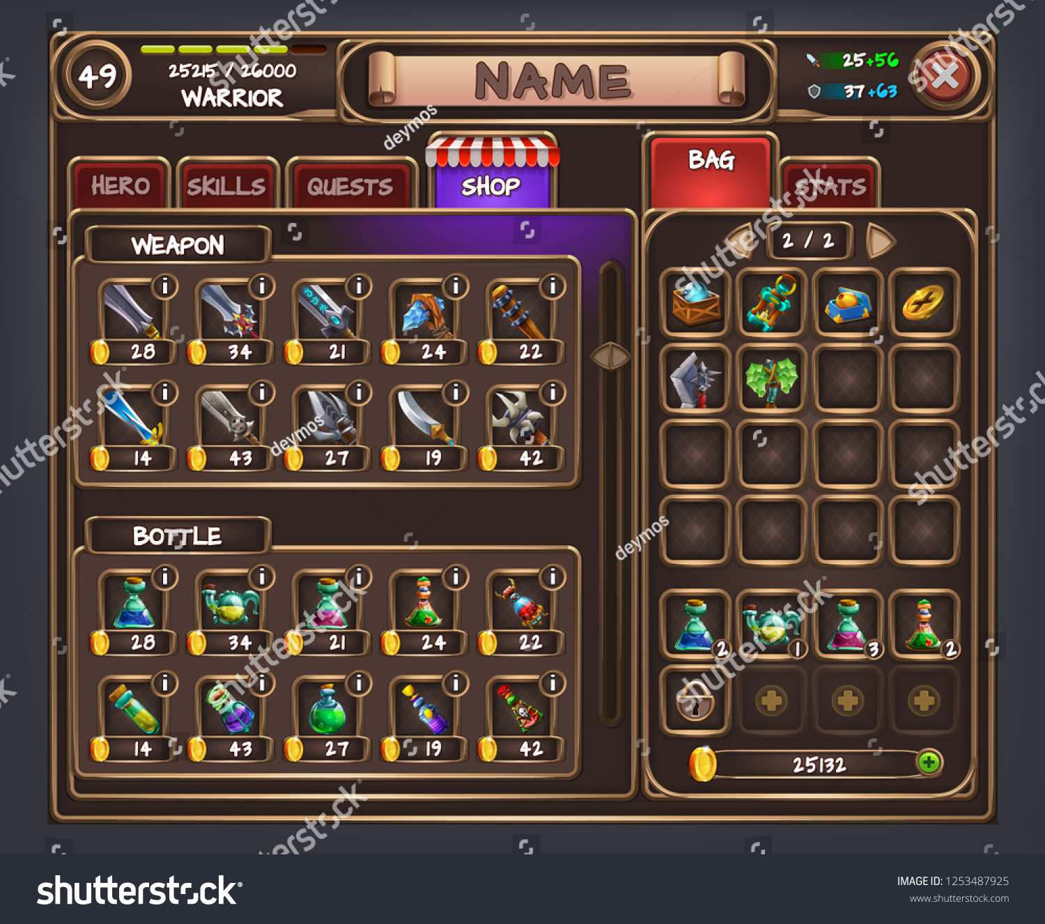 Vektor Stok Example User Interface Rpg Game Vector (Tanpa Royalti ...