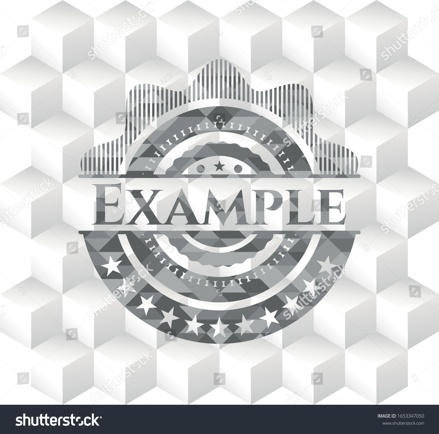 Example Realistic Grey Emblem Cube White Stock Vector (Royalty Free ...