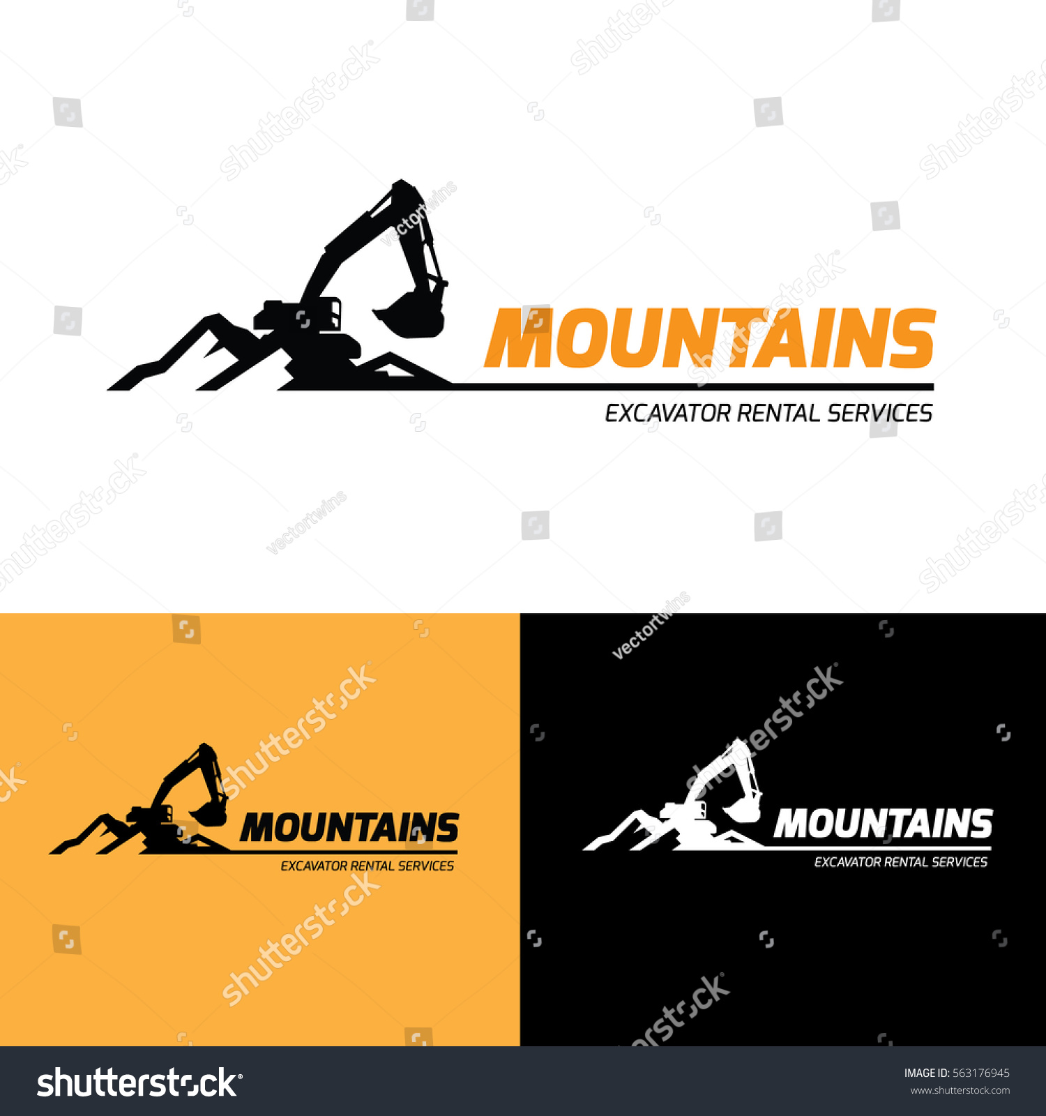 Excavator Backhoe Logo Template Stock Vector (Royalty Free) 563176945 ...