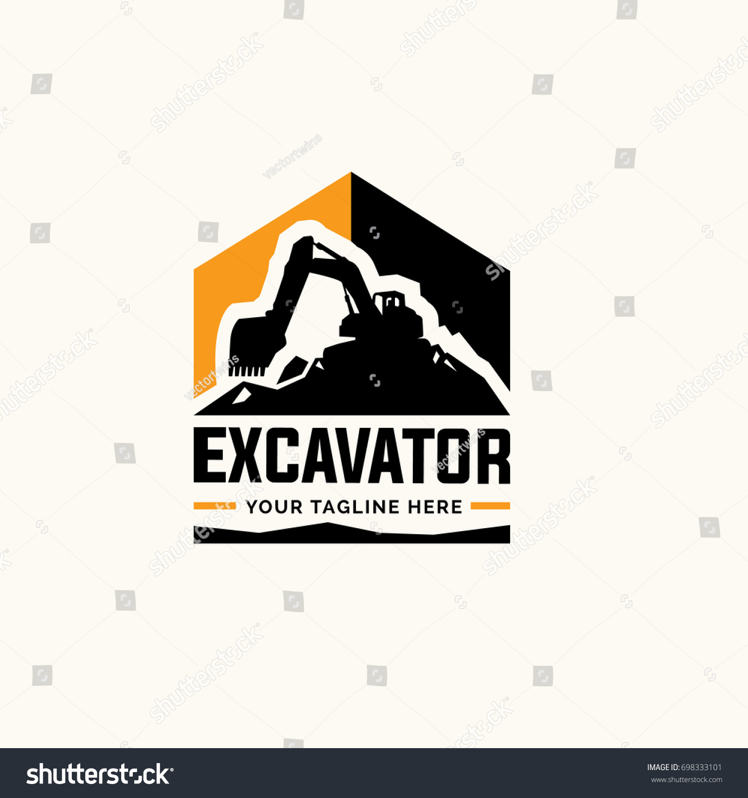 Excavator Backhoe Logo Template Stock Vector (Royalty Free) 698333101