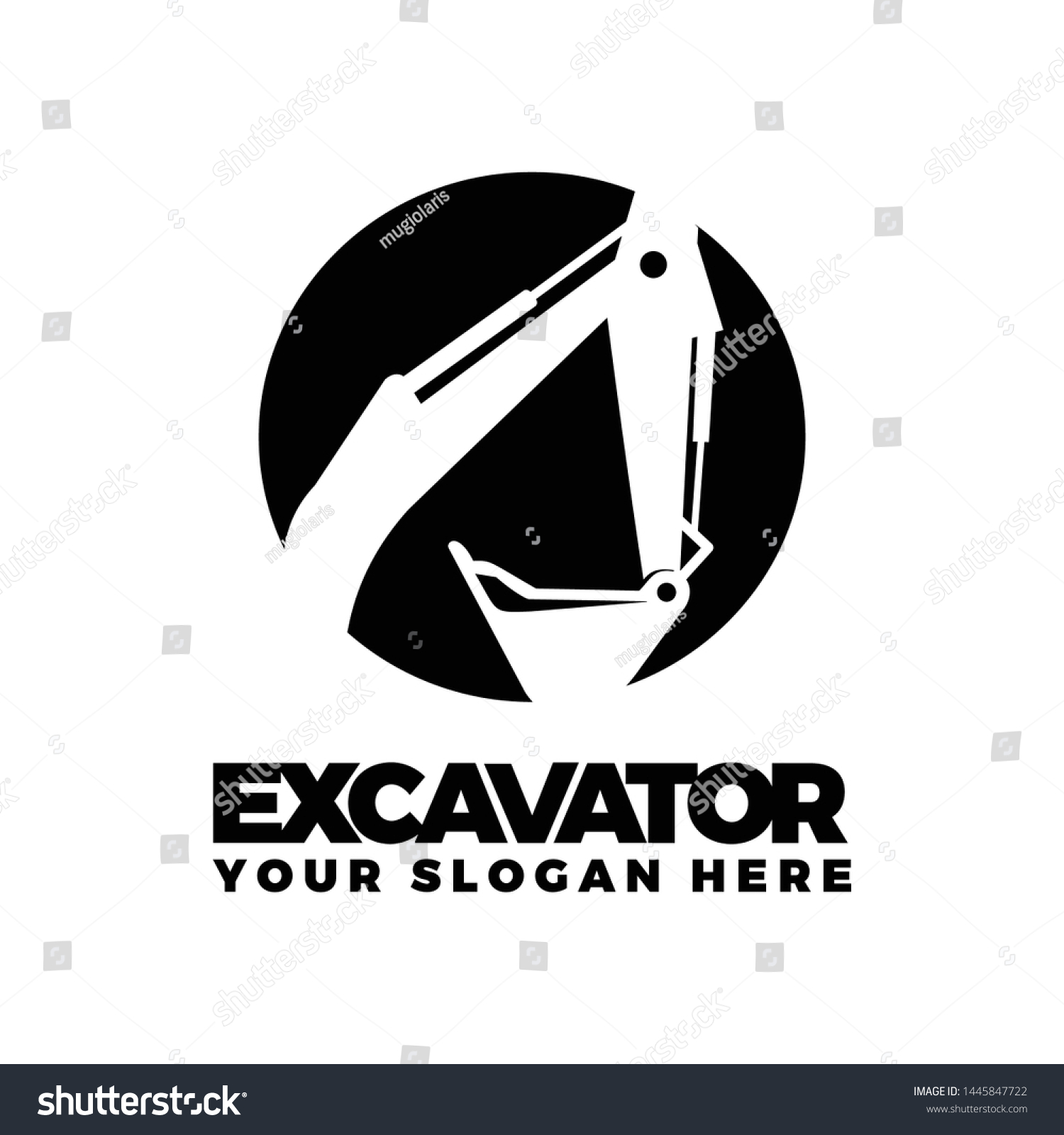 Excavator Backhoe Logo Template Vector Illustration Stock Vector ...