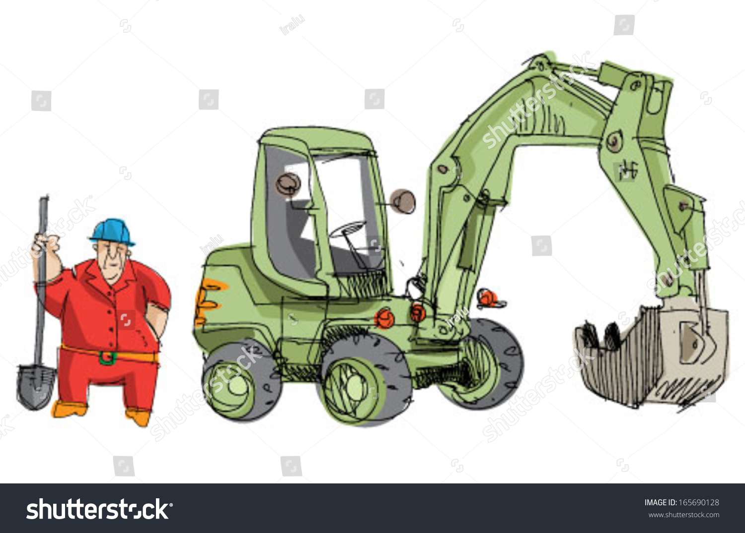 Excavator Cartoon Stock Vector (Royalty Free) 165690128 | Shutterstock