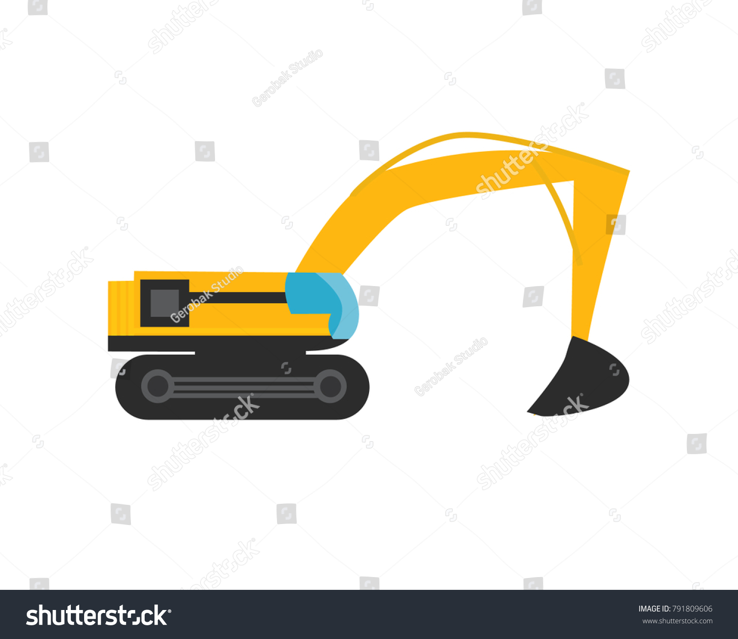 Excavator Cartoon Vector Stock Vector (Royalty Free) 791809606