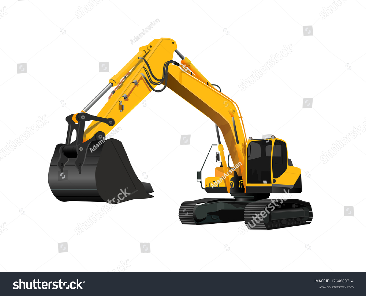 Excavator Crawler Construction Vector High Stock Vector (Royalty Free ...