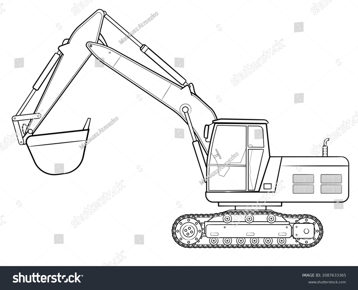 Excavator Machine Vector Stock Illustration Stock Vector (Royalty Free ...