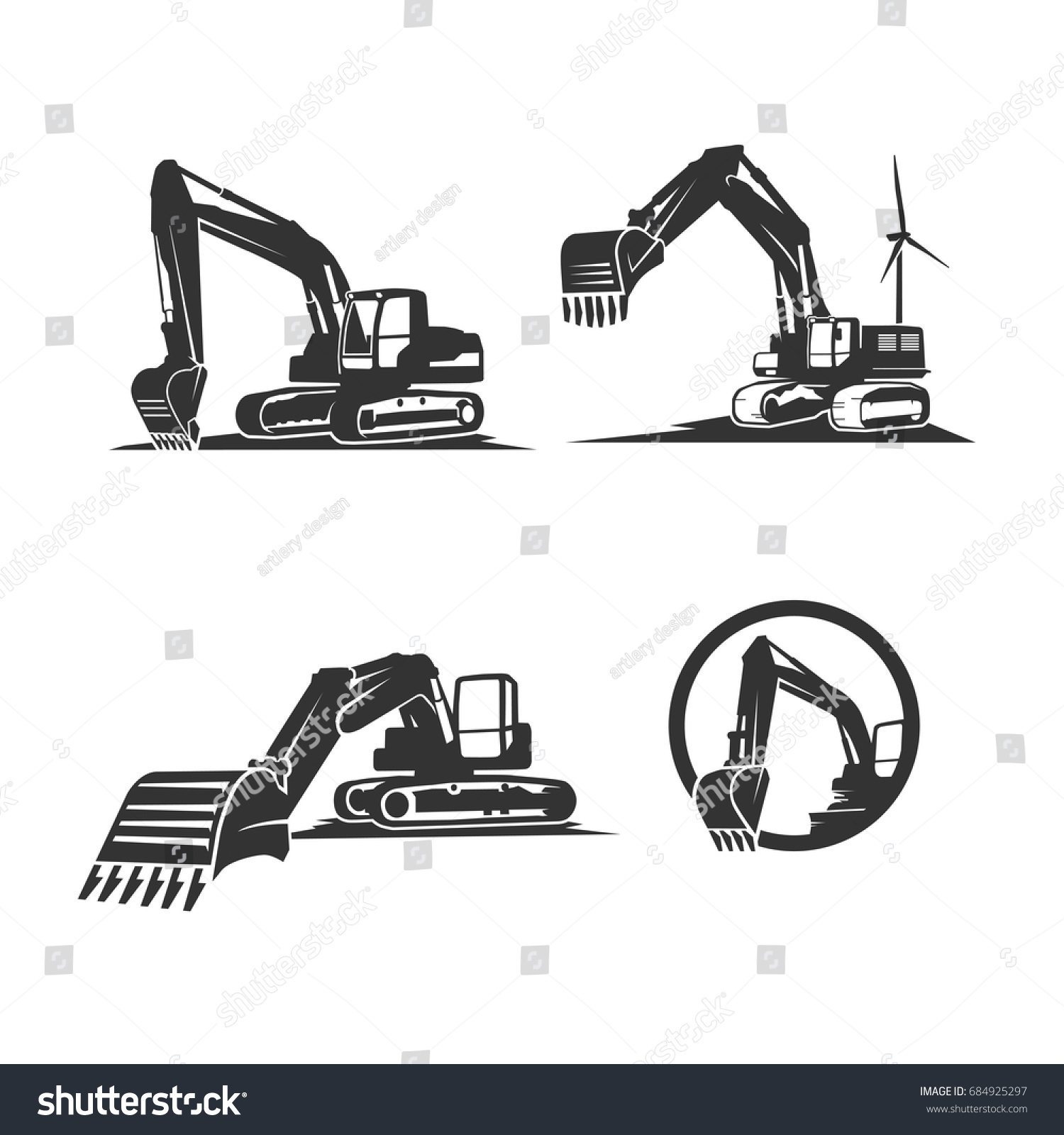 Excavator Services Logo Template Vector Stock Vector (Royalty Free ...