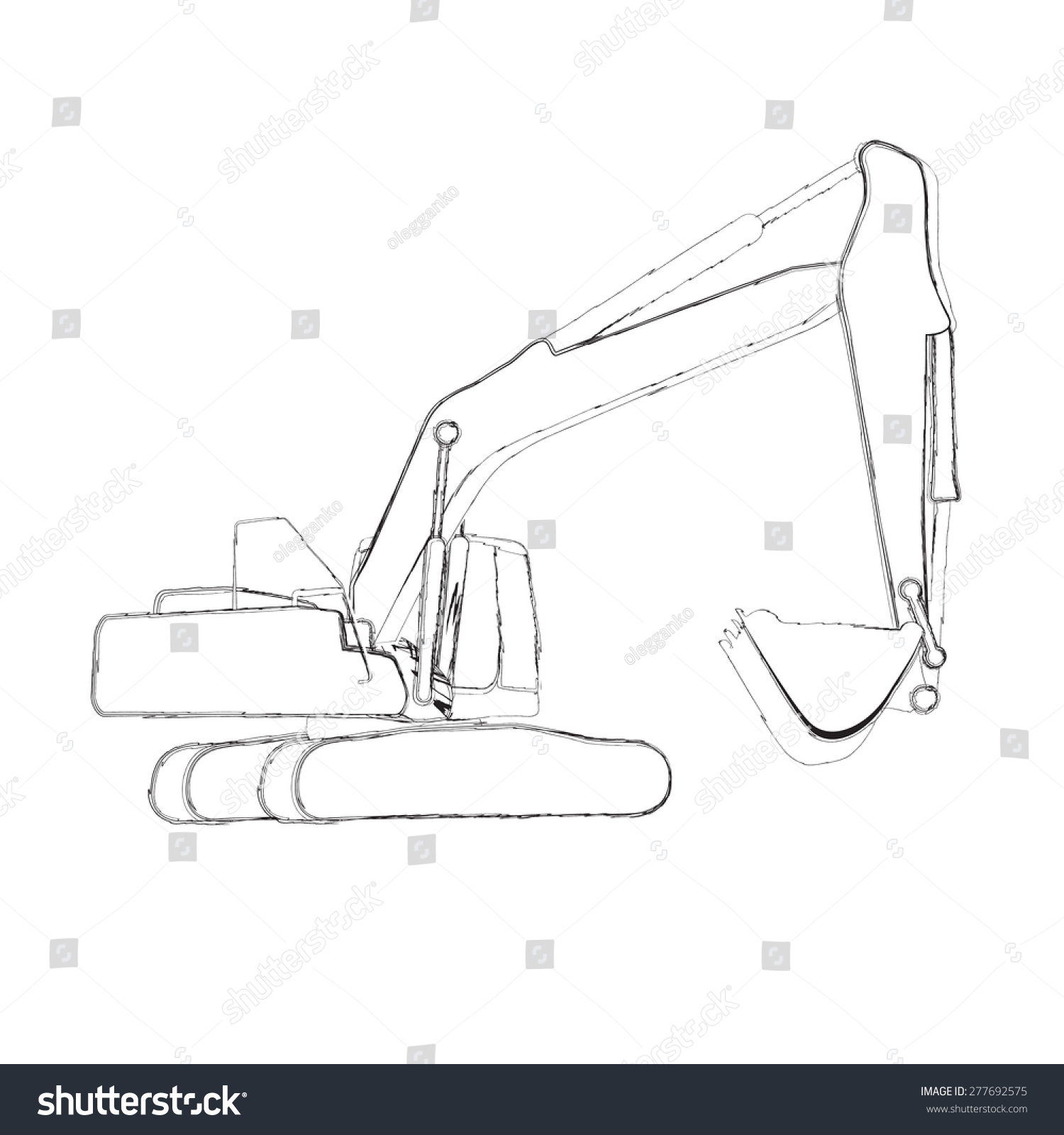 Excavator Work Vector Illustration Eps10 Stock Vector (Royalty Free ...