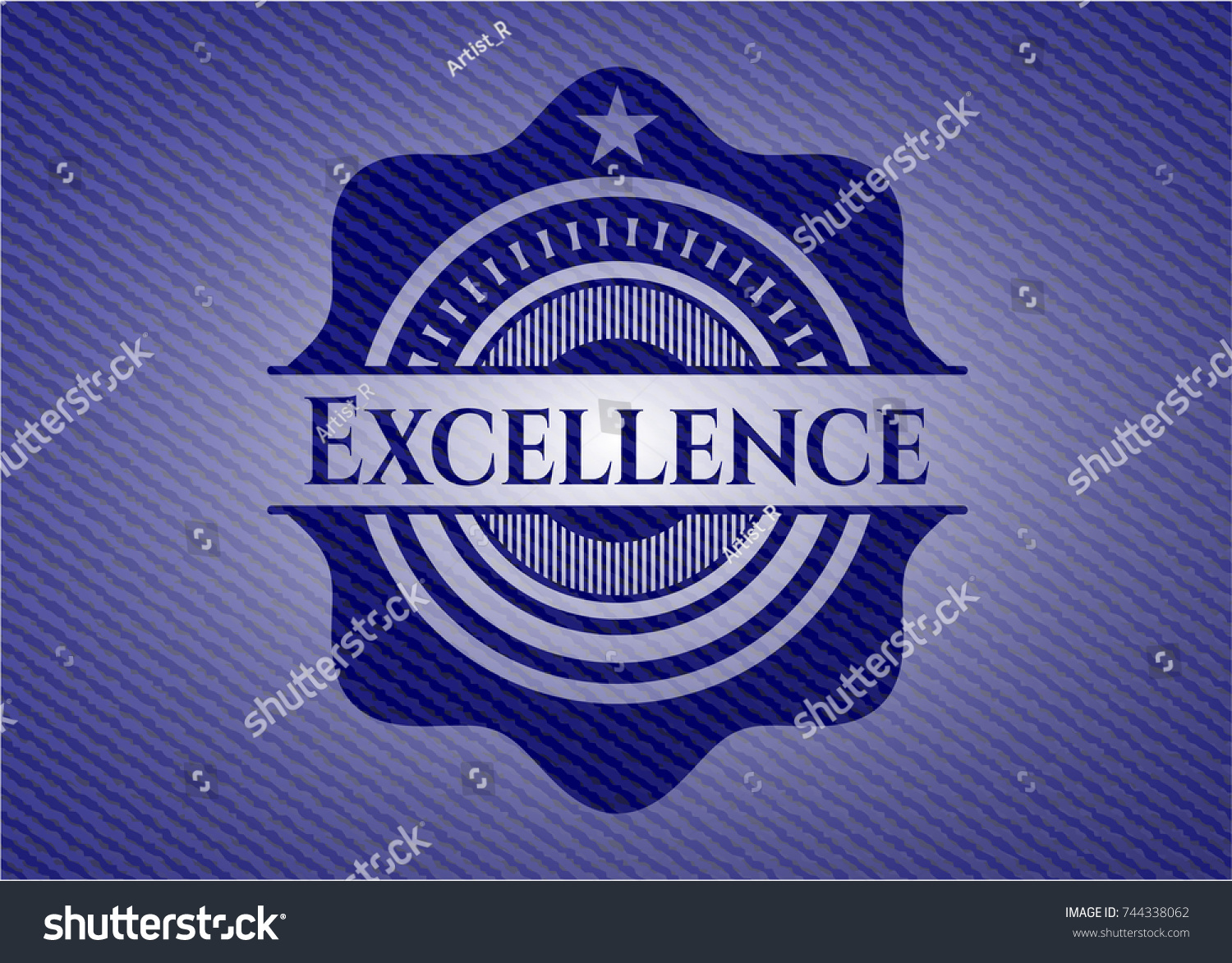 Excellence Badge Jean Texture Stock Vector (Royalty Free) 744338062 ...