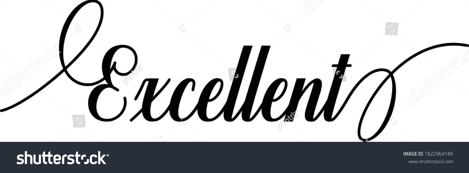 Excellent Script Cursive Calligraphy Typography Black Stock Vector ...