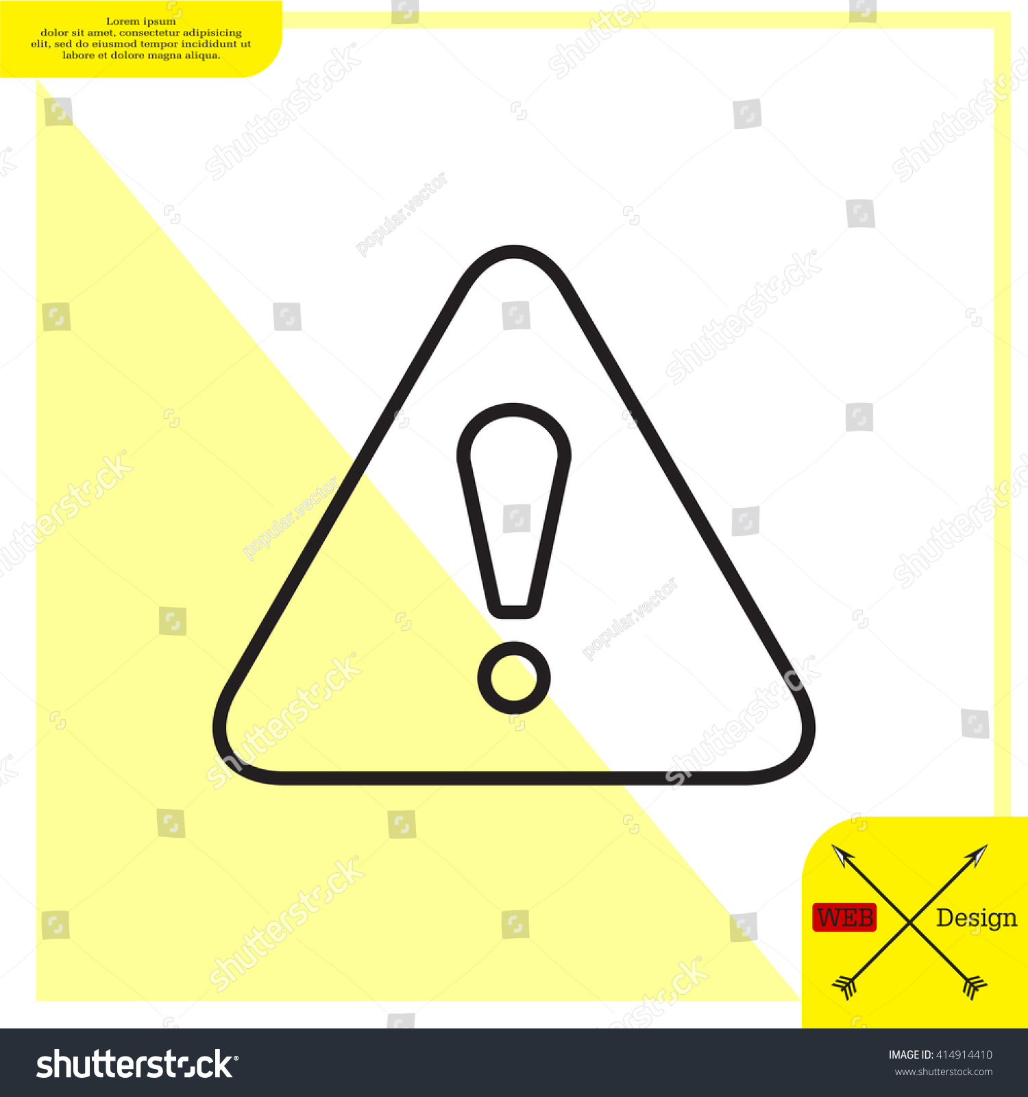 Exclamation Danger Line Sign Stock Vector (Royalty Free) 414914410 ...