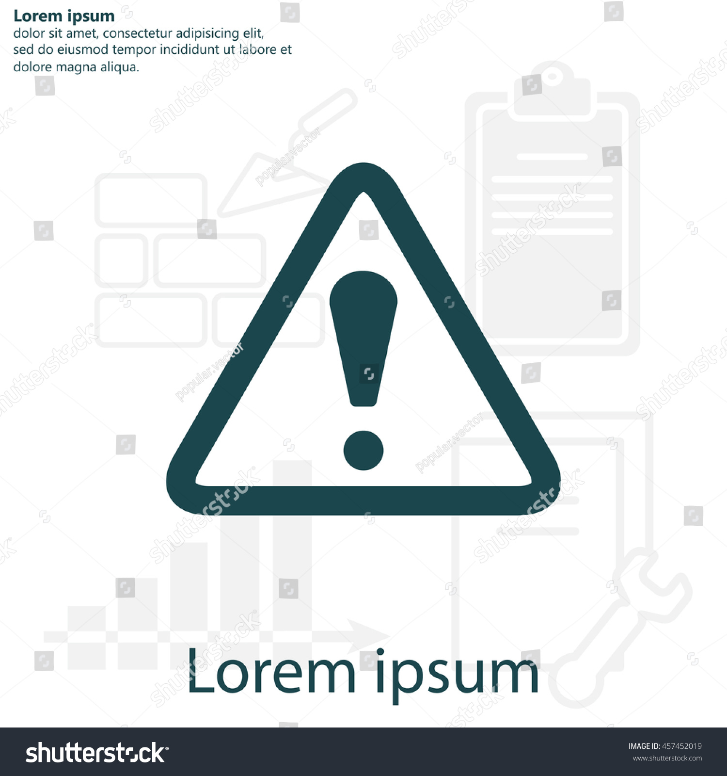 Exclamation Danger Sign Stock Vector (Royalty Free) 457452019 ...