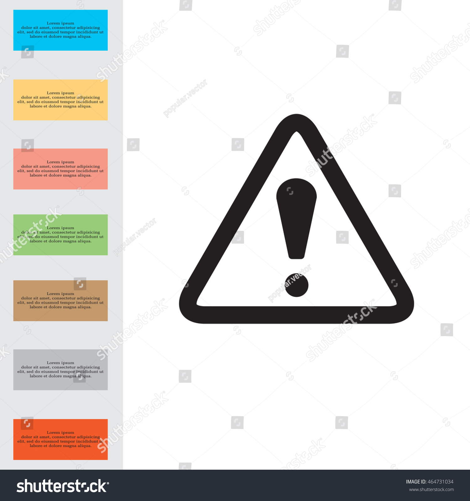 Exclamation Danger Sign Stock Vector (Royalty Free) 464731034 ...
