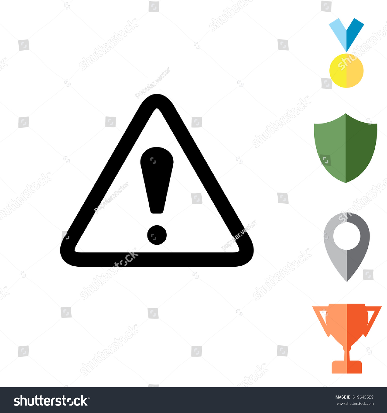 Exclamation Danger Sign Stock Vector 519645559 - Shutterstock