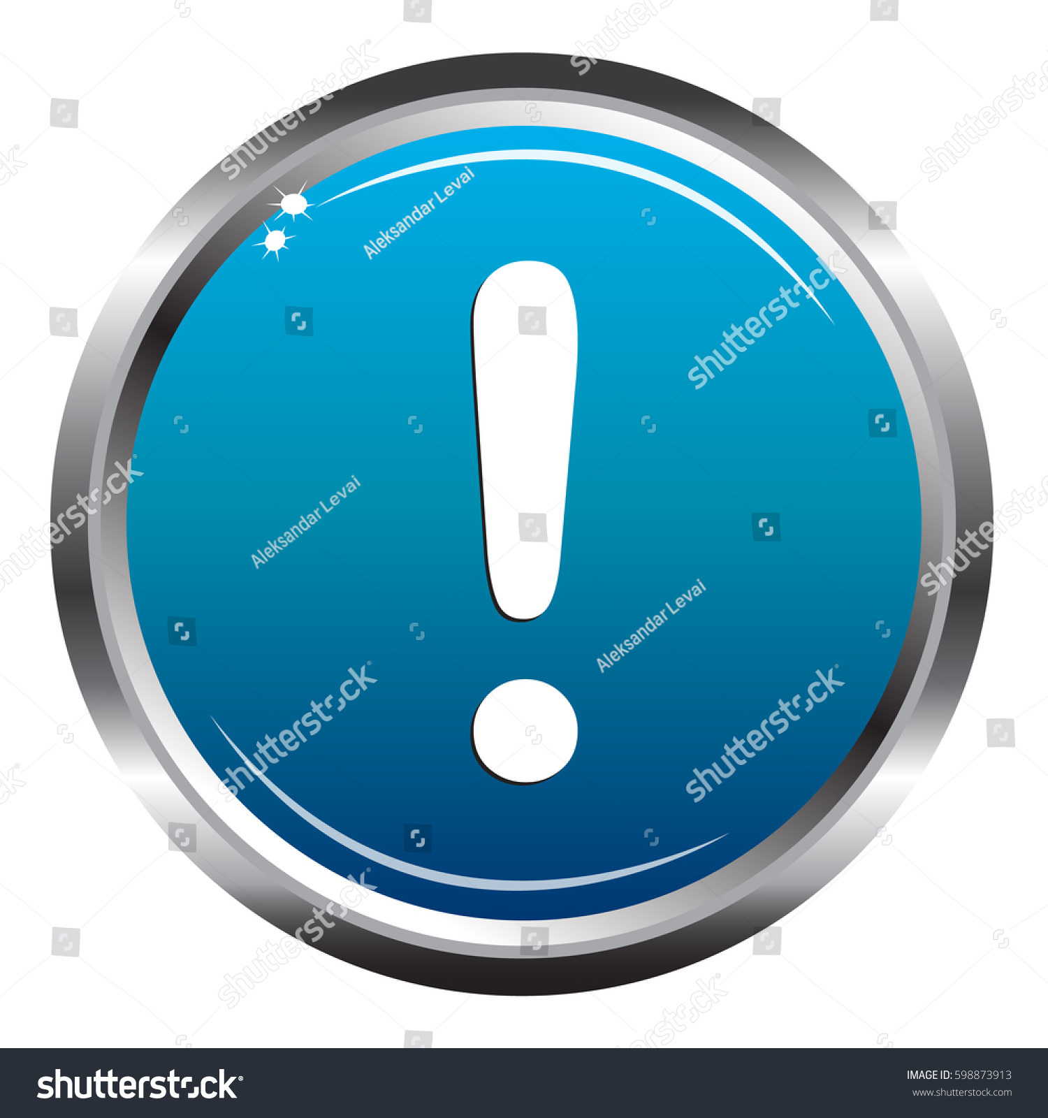 Exclamation Mark Blue Icon Stock Vector (Royalty Free) 598873913 ...