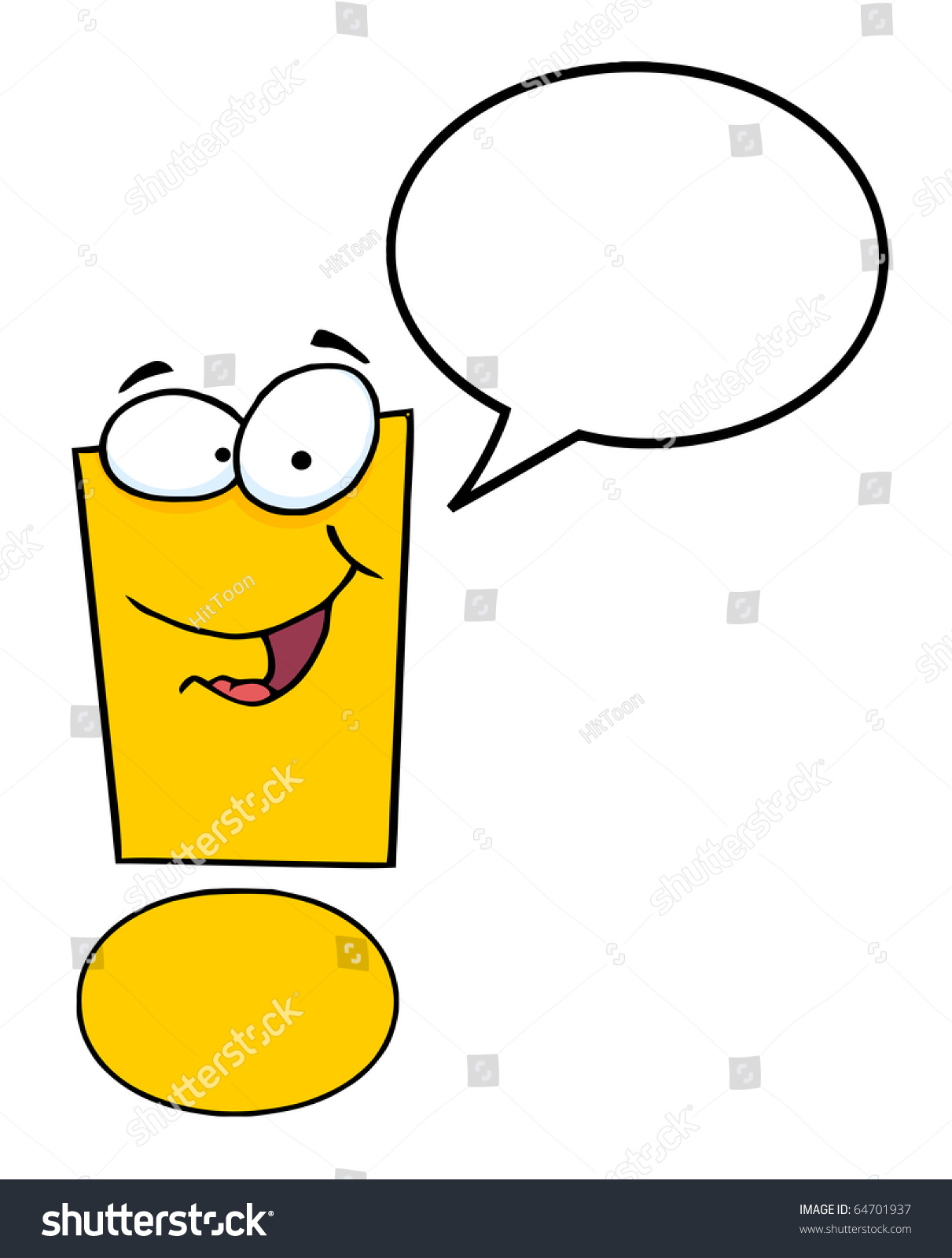 Exclamation Mark Cartoon Character Speech Bubble Stock Vector 64701937 ...