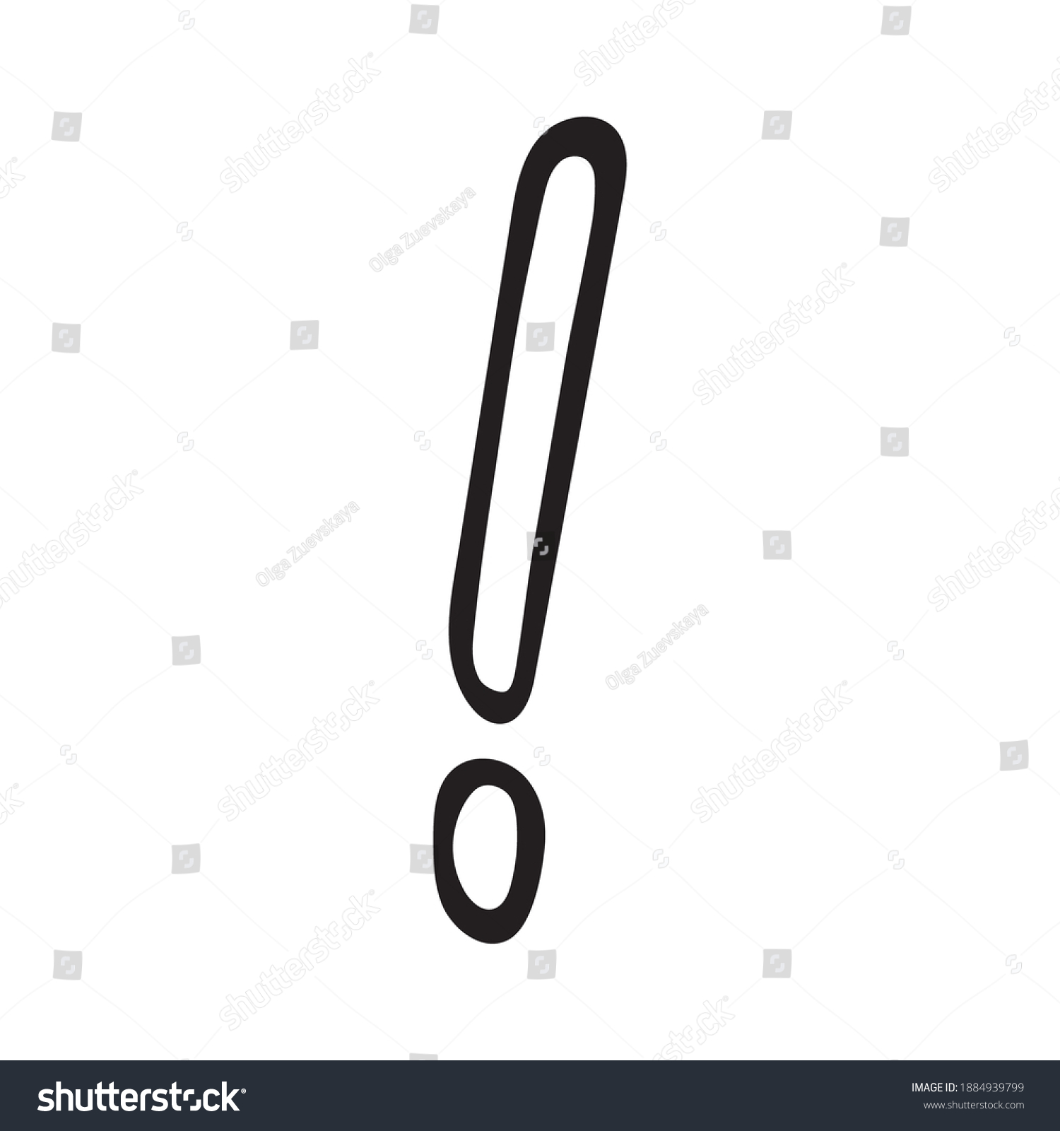 Exclamation Mark Doodle Vector Image Isolated Stock Vector (Royalty ...