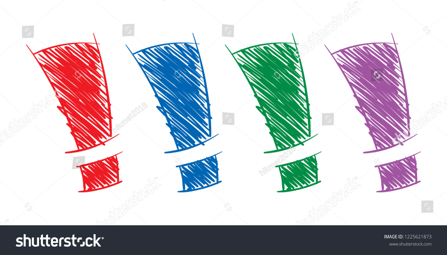 Exclamation Mark Hand Drawing Colored Vector Stock Vector (Royalty Free ...