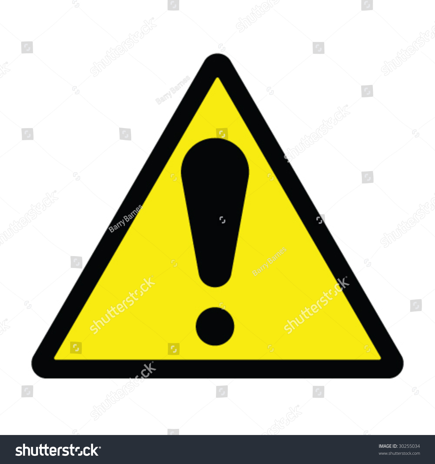 Exclamation Mark Hazard Sign Stock Vector 30255034 - Shutterstock