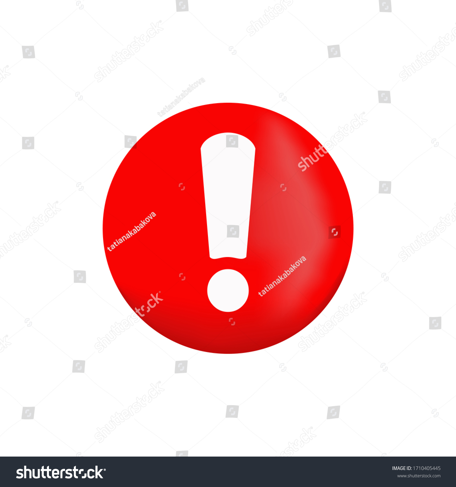 Exclamation Mark Red Threedimensional Circle Vector Stock Vector ...