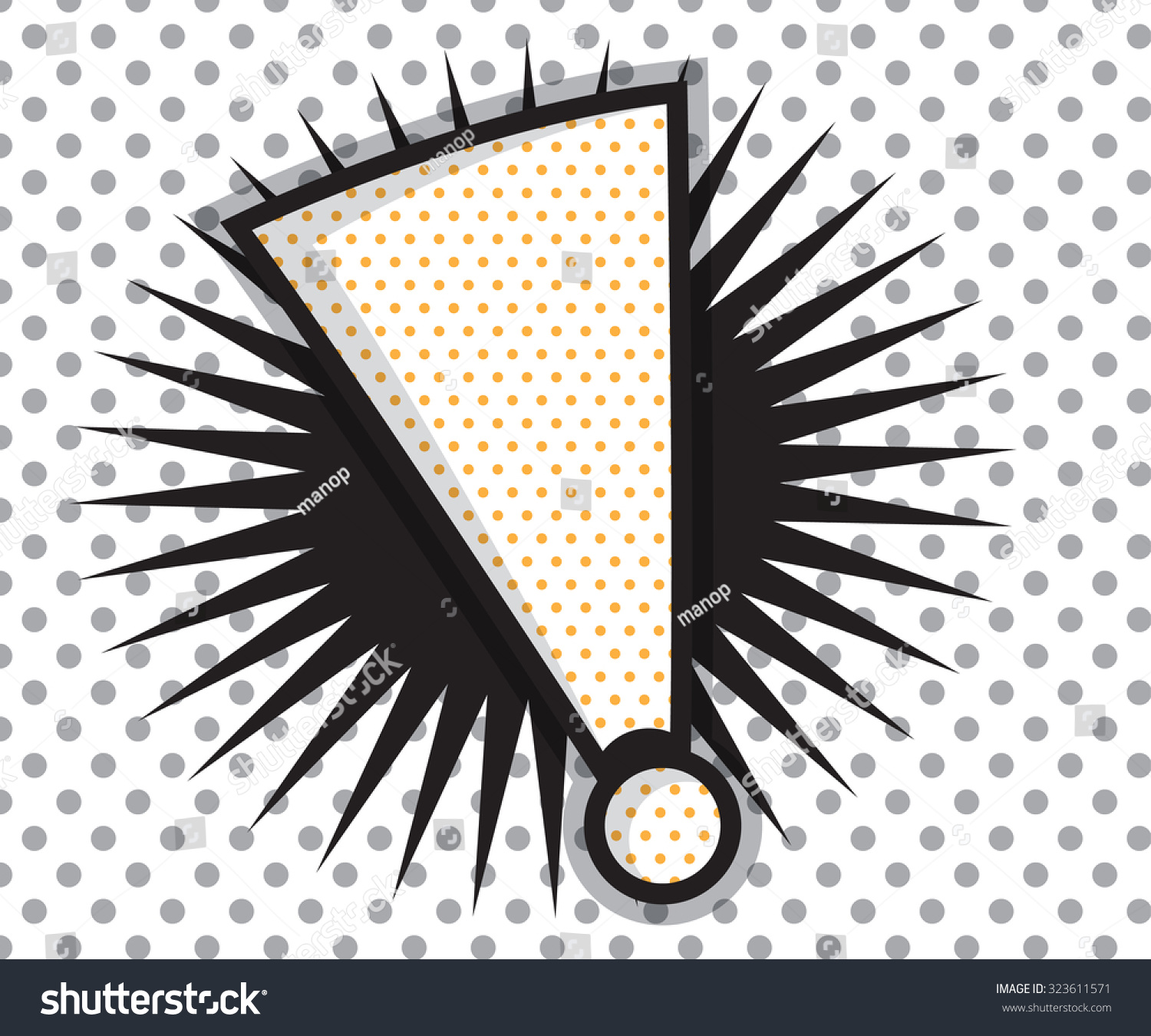 Exclamation Mark Shape Pop Art Comic Stock Vector (Royalty Free) 323611571