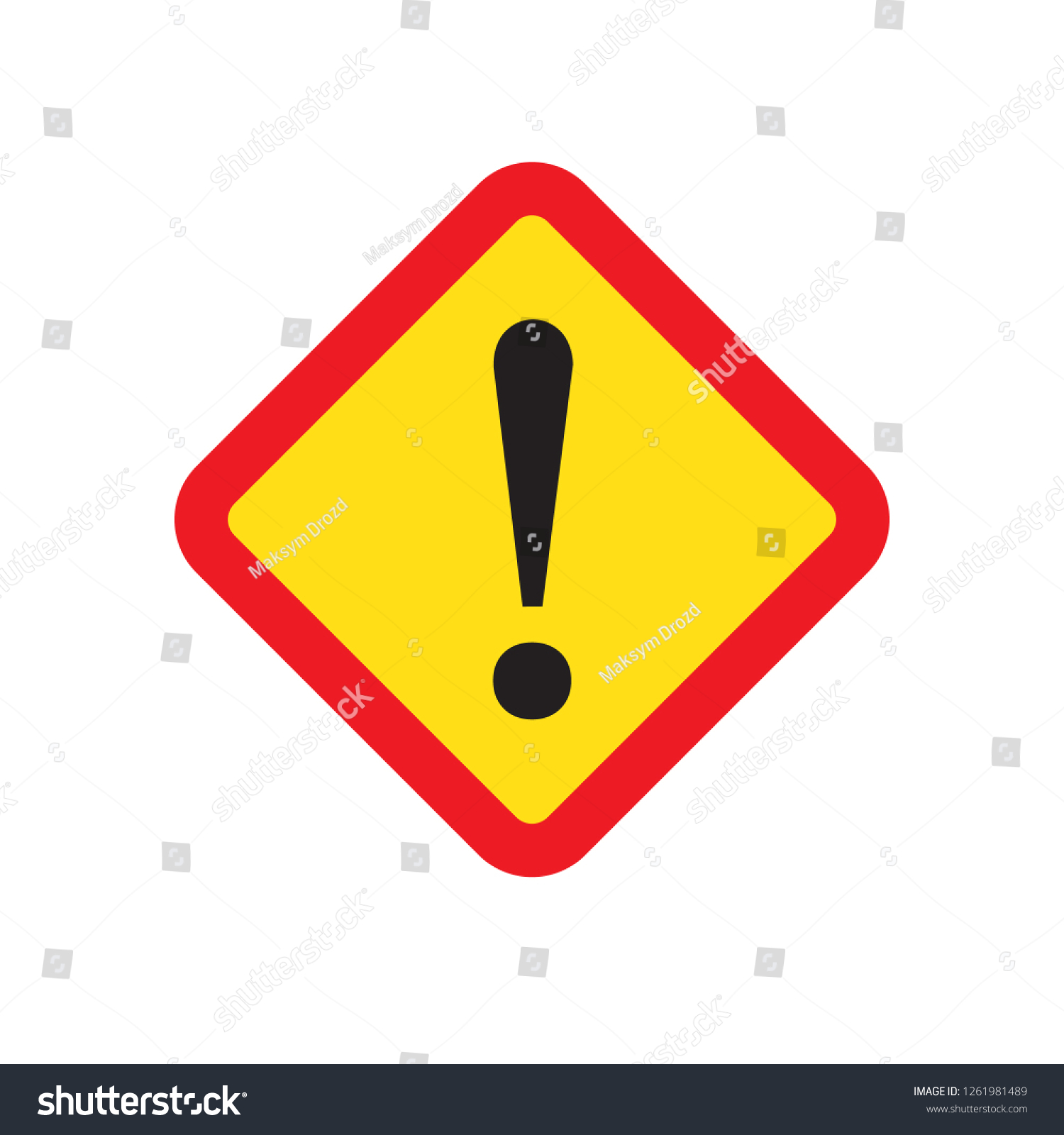Exclamation Mark Square Hazard Warning Symbol 库存矢量图（免版税）1261981489 ...
