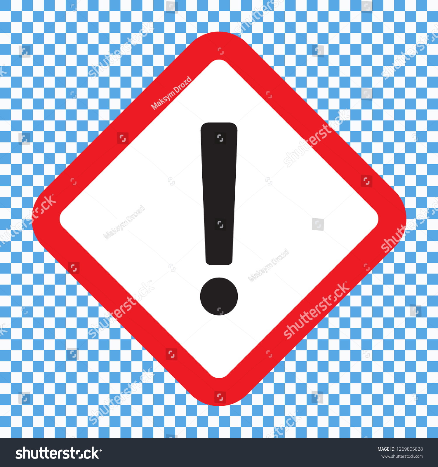 Exclamation Mark Square Hazard Warning Symbol: เวกเตอร์สต็อก (ปลอดค่า ...