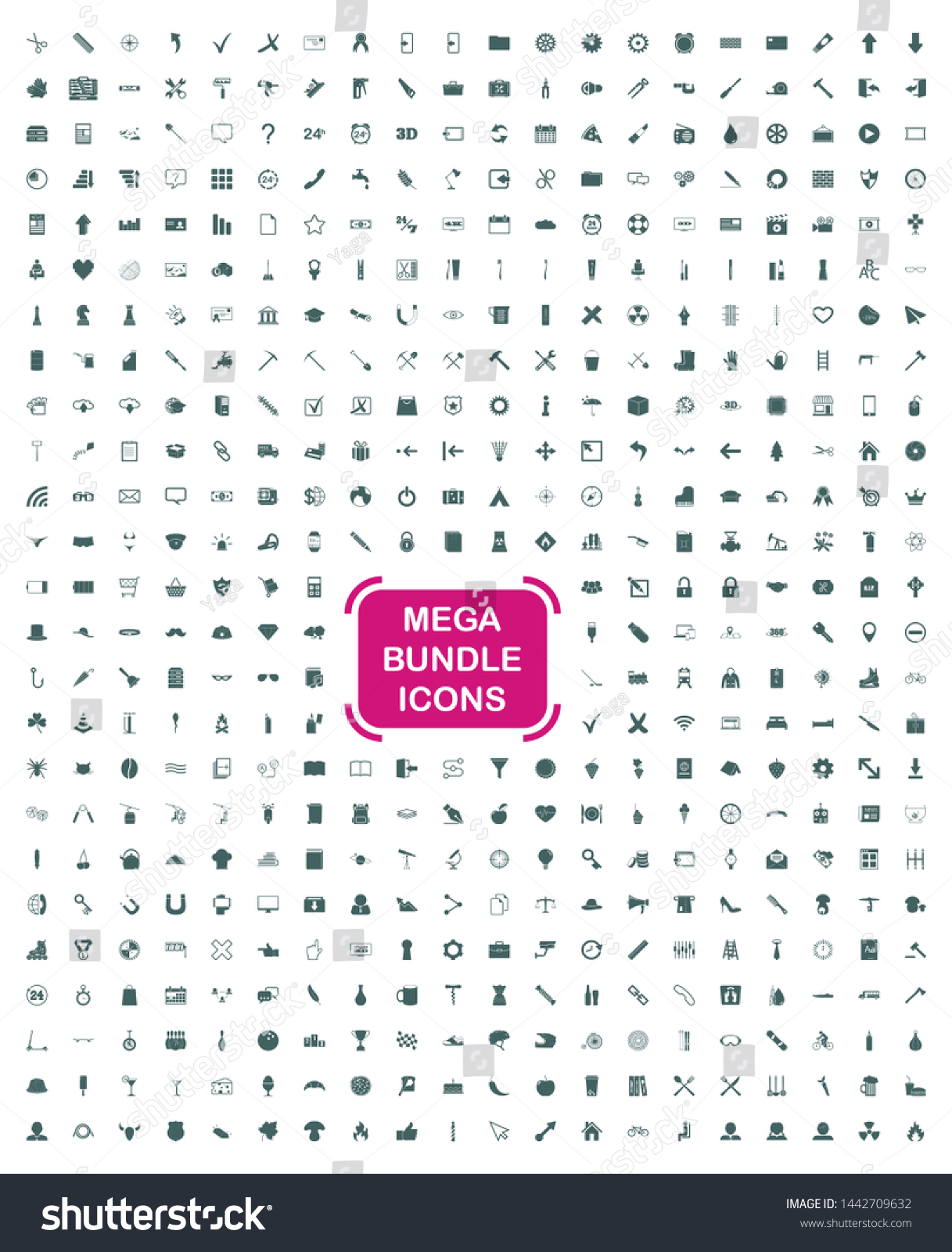 Paquete exclusivo de Iconos Mega Bundle.: vector de stock (libre de ...